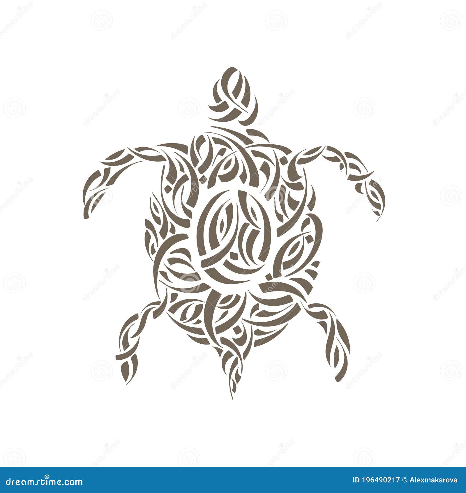 Vector Calligraphic Hand Drawn Turtle Stock Vector - Illustration of ...