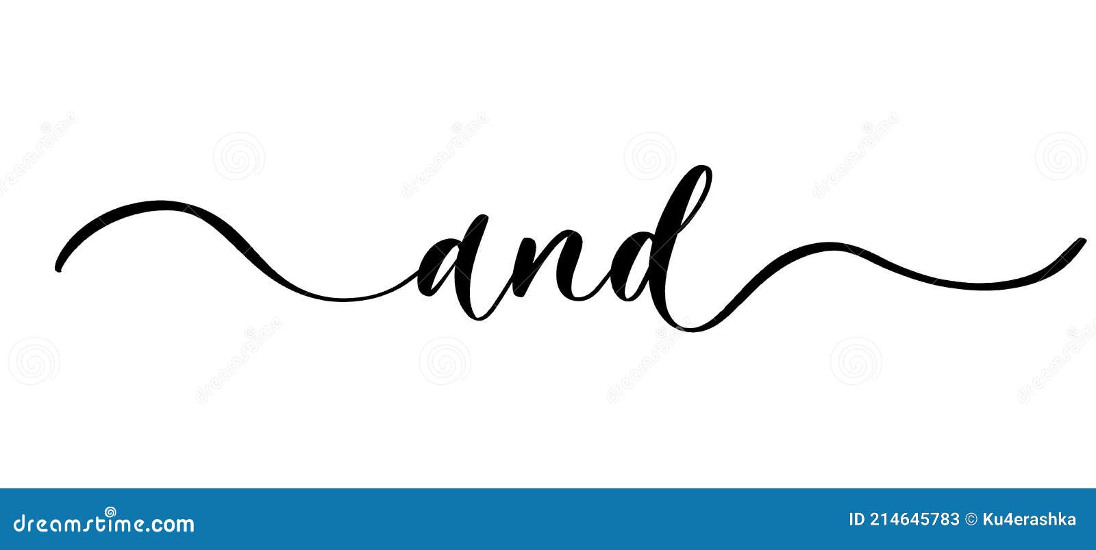 And - Vector Calligraphic Inscription with Smooth Lines Stock Vector ...