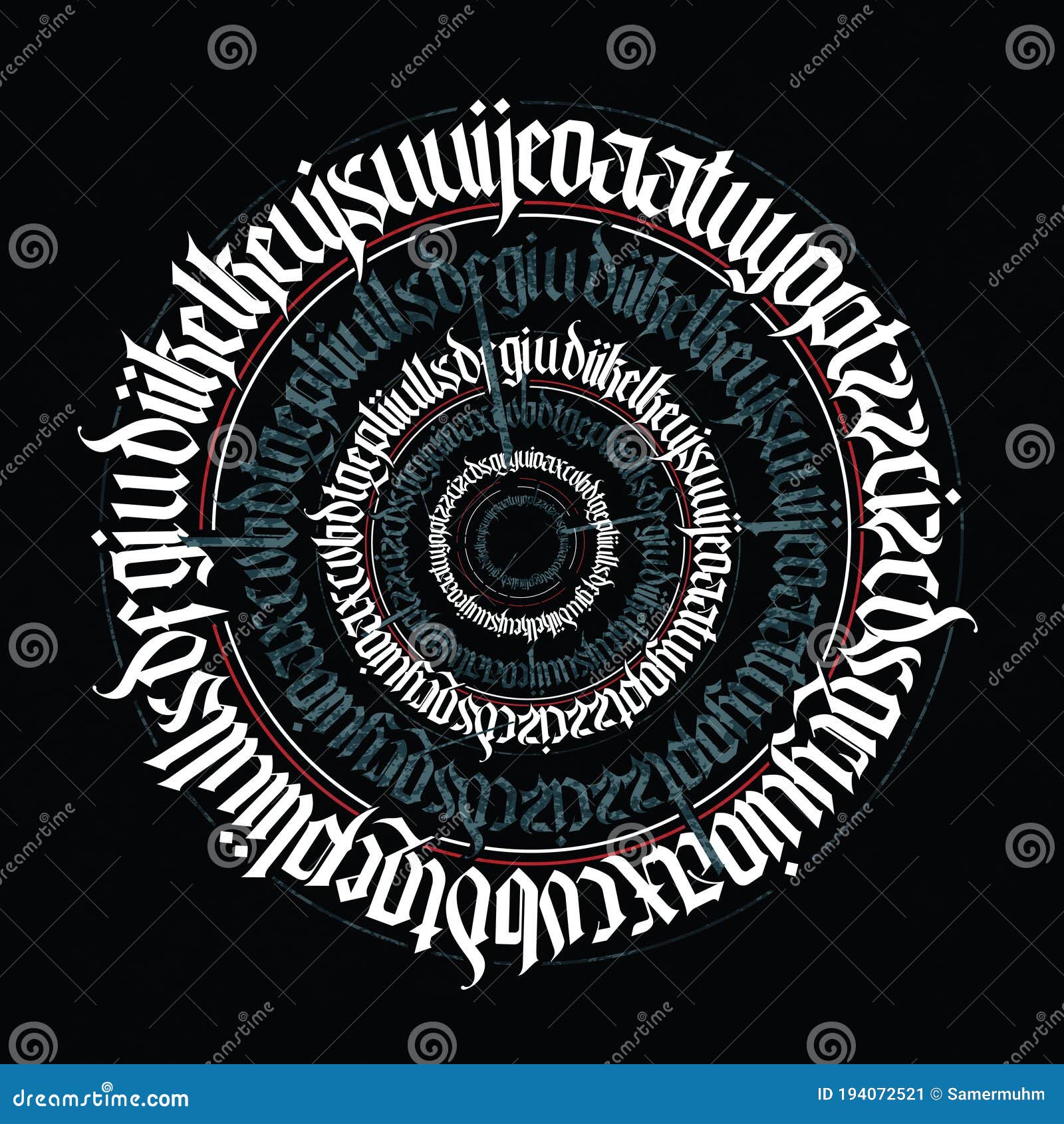 Abstract Calligraphy In The Style Of Gothic. Strength Lettering Art ...