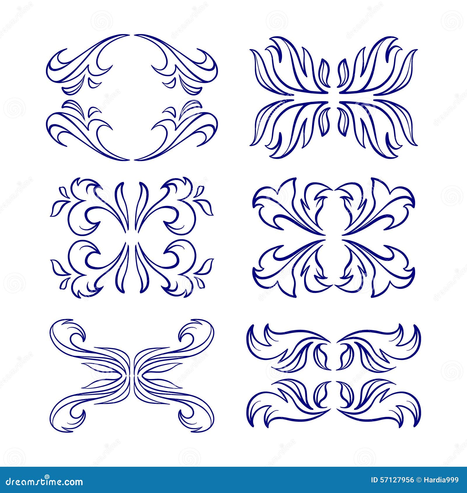 Vector Calligraphy Elements. Stock Vector - Illustration of ornate ...