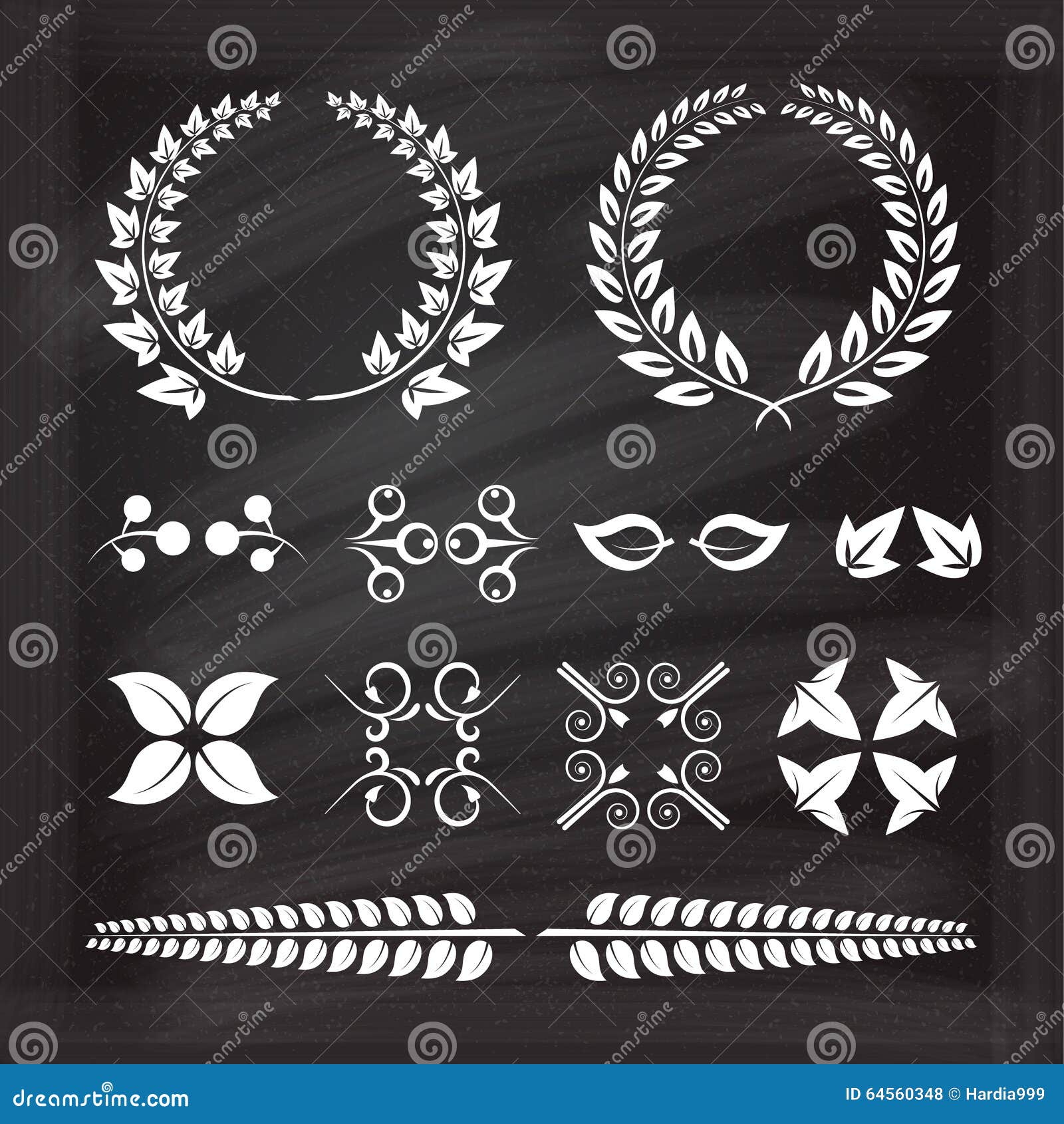 Vector Calligraphy Elements Set. Stock Vector - Illustration of laurel ...