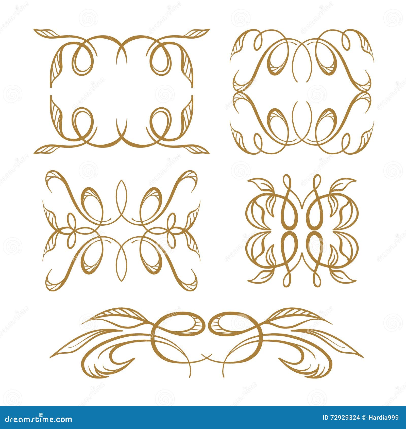 Vector Calligraphy Elements Set. Stock Vector - Illustration of ...