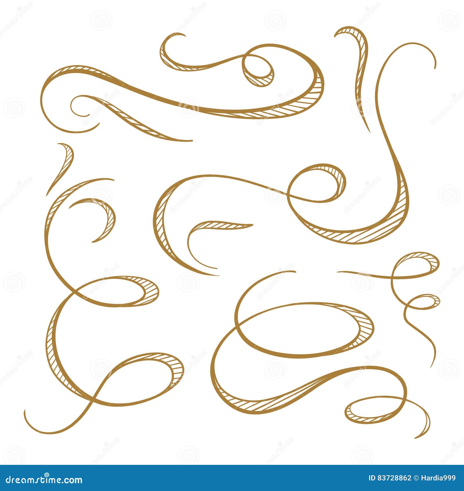 Vector Calligraphy Elements. Stock Vector - Illustration of isolated ...