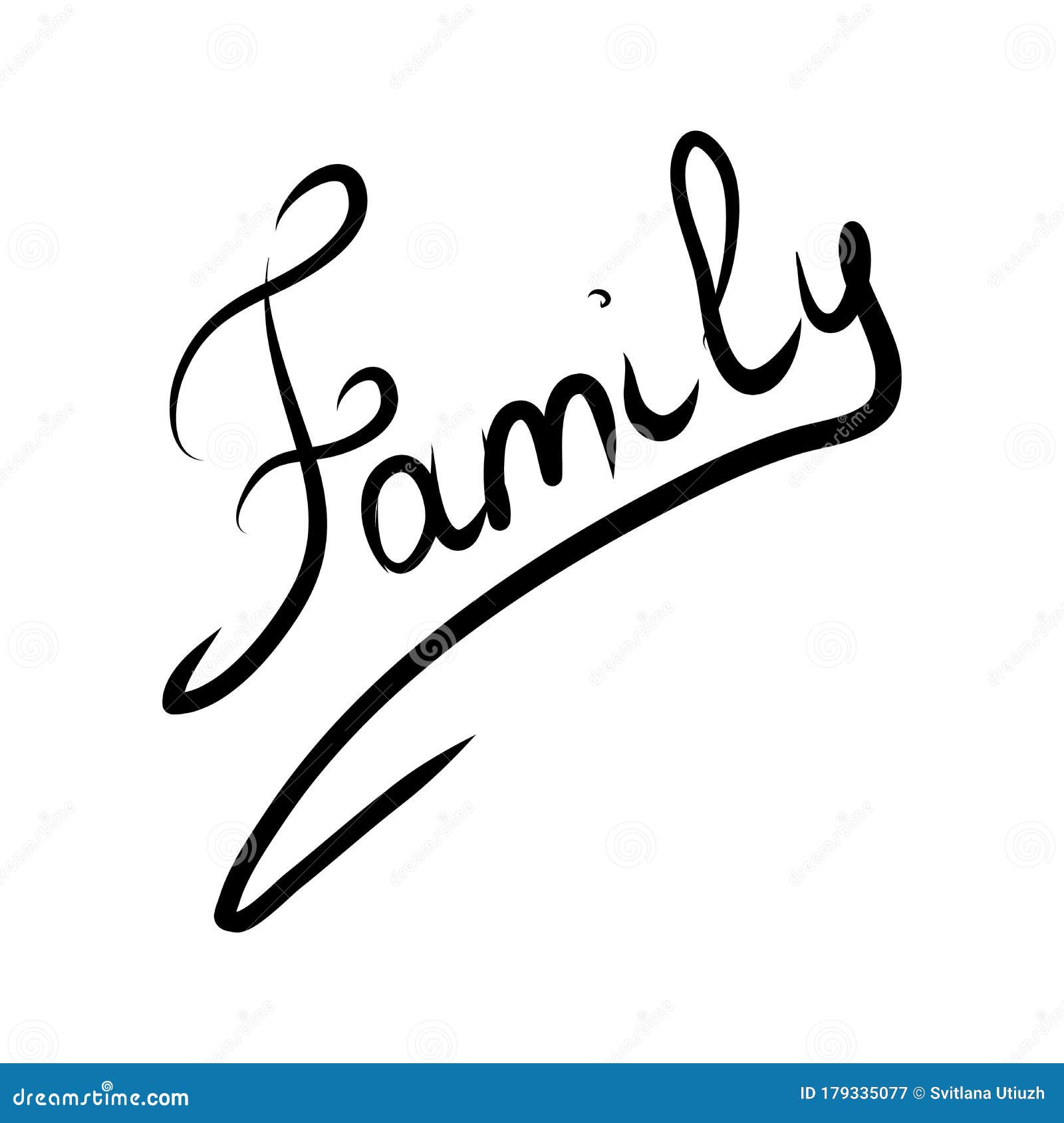 Vector Calligraphy. Family Letters on the White Background Stock Vector ...