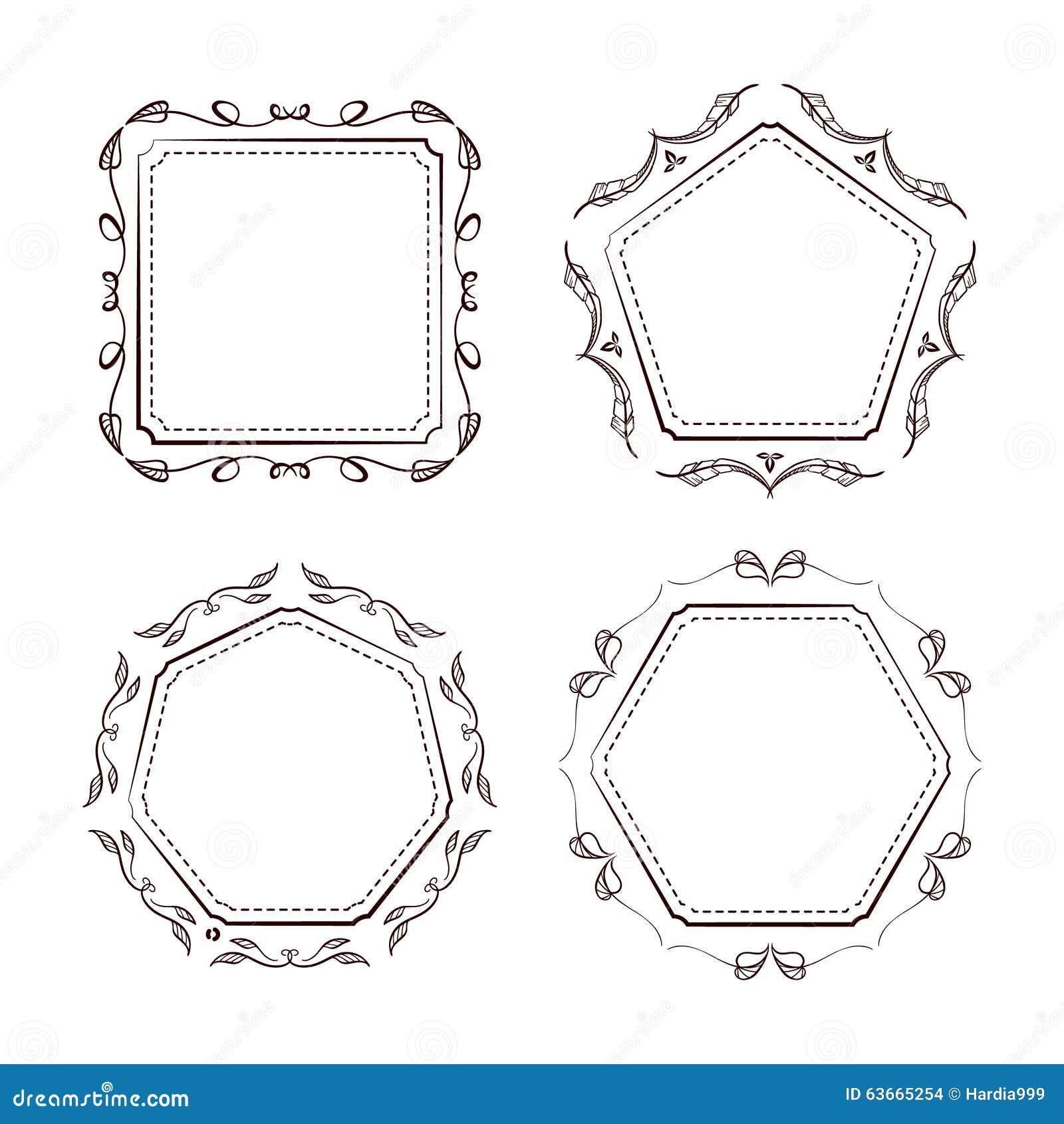 Vector Calligraphy Frames Set Stock Vector - Illustration of flourish ...