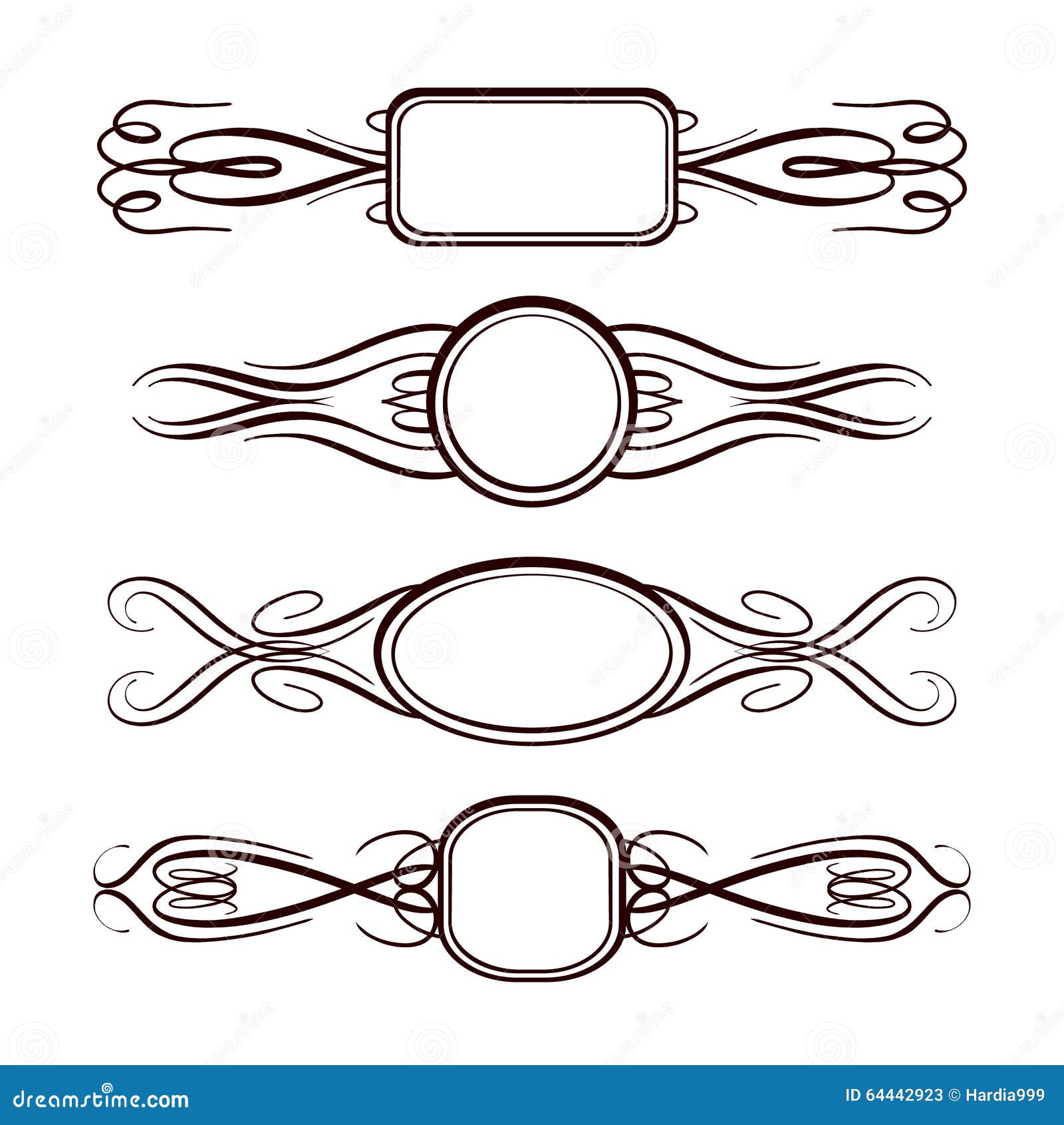 Vector Calligraphy Frames Set Stock Vector - Illustration of ...