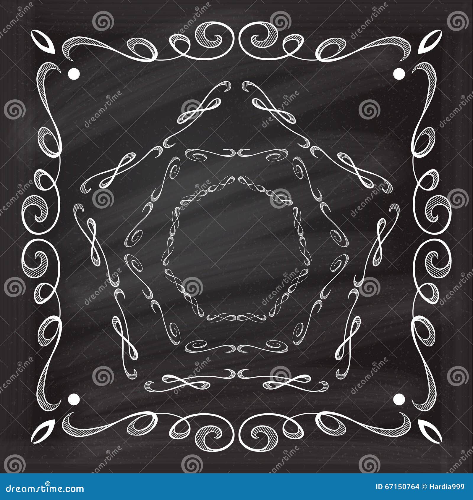 Vector Calligraphy Frames Set Stock Vector - Illustration of element ...