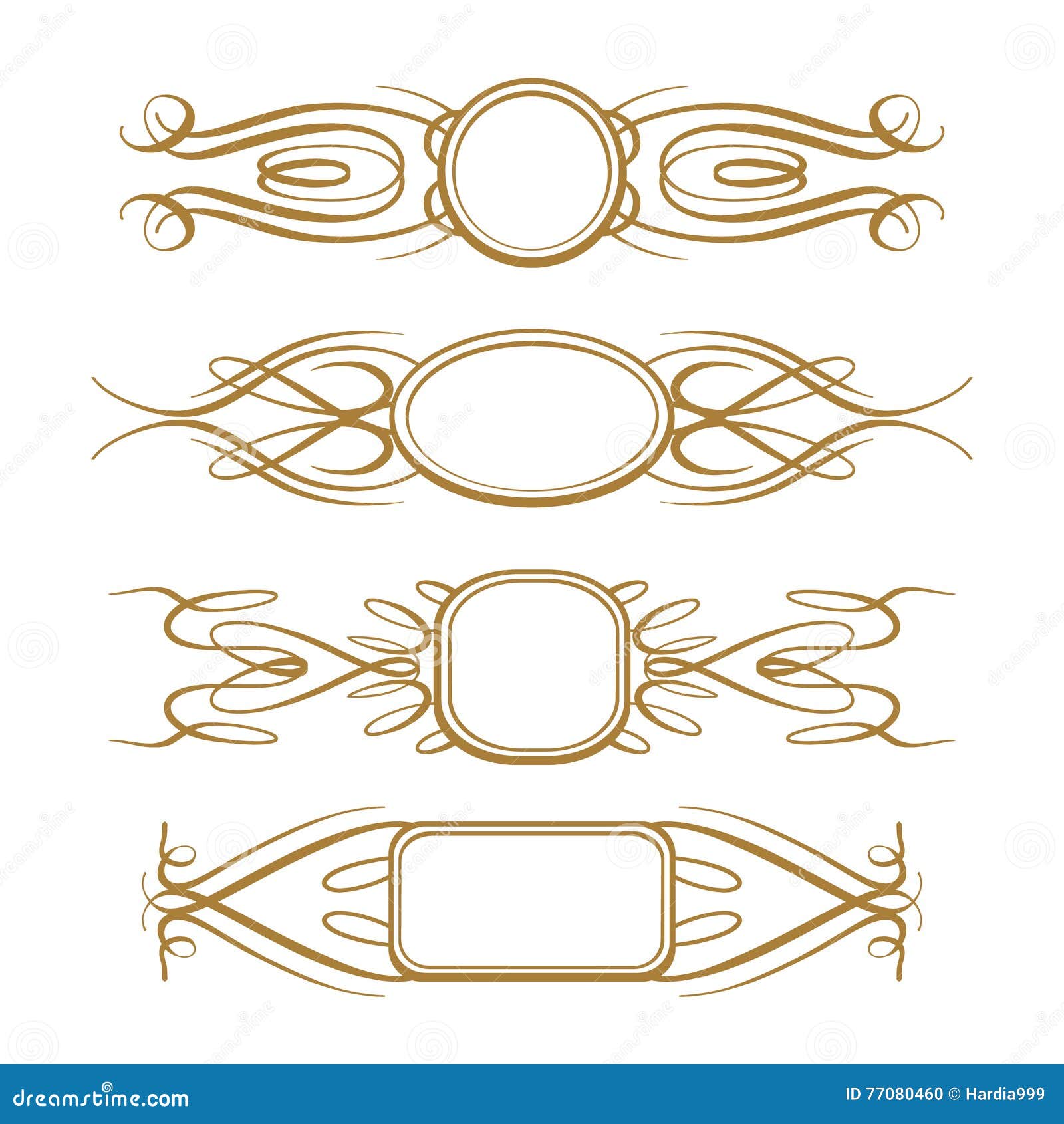 Vector Calligraphy Frames Set Stock Vector - Illustration of decorative ...