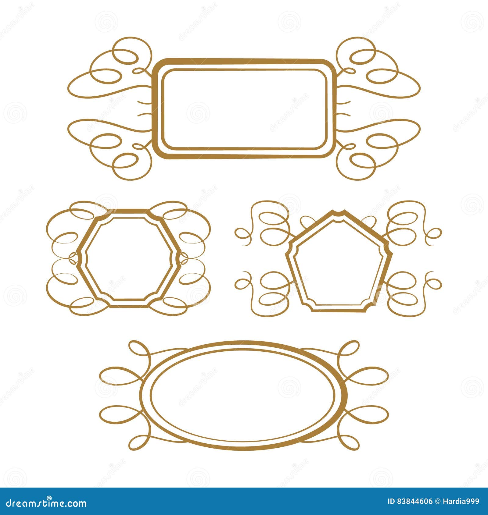 Vector Calligraphy Frames Set Stock Vector - Illustration of elegant ...