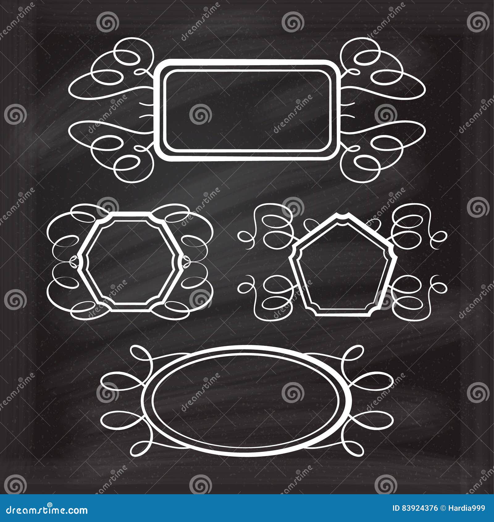 Vector Calligraphy Frames Set Stock Vector - Illustration of elegant ...