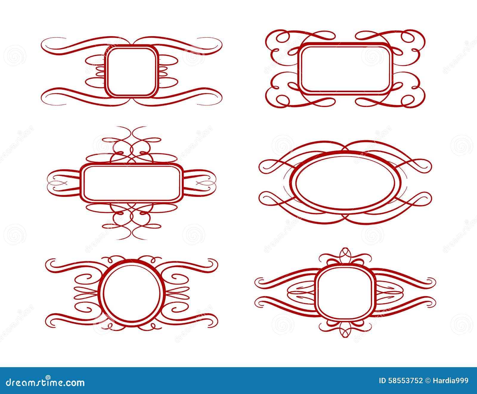 Vector Calligraphy Frames Set Stock Vector - Illustration of graphic ...