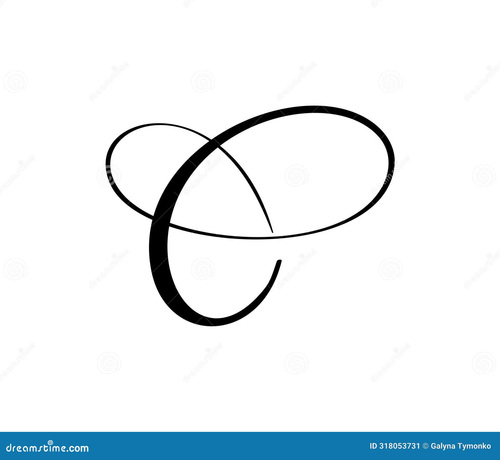 Vector Calligraphy Hand Drawn Letter C Logo. Script Font Stock Vector ...