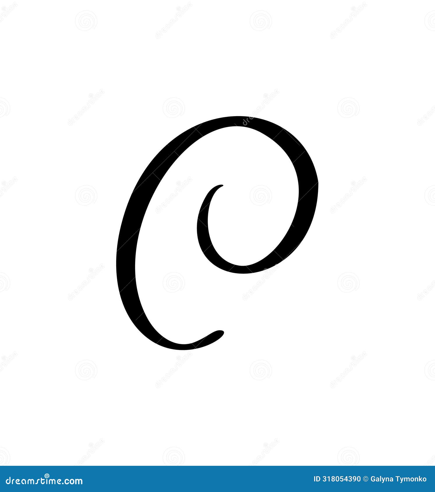 Vector Calligraphy Hand Drawn Letter C Logo. Script Font Stock Vector ...