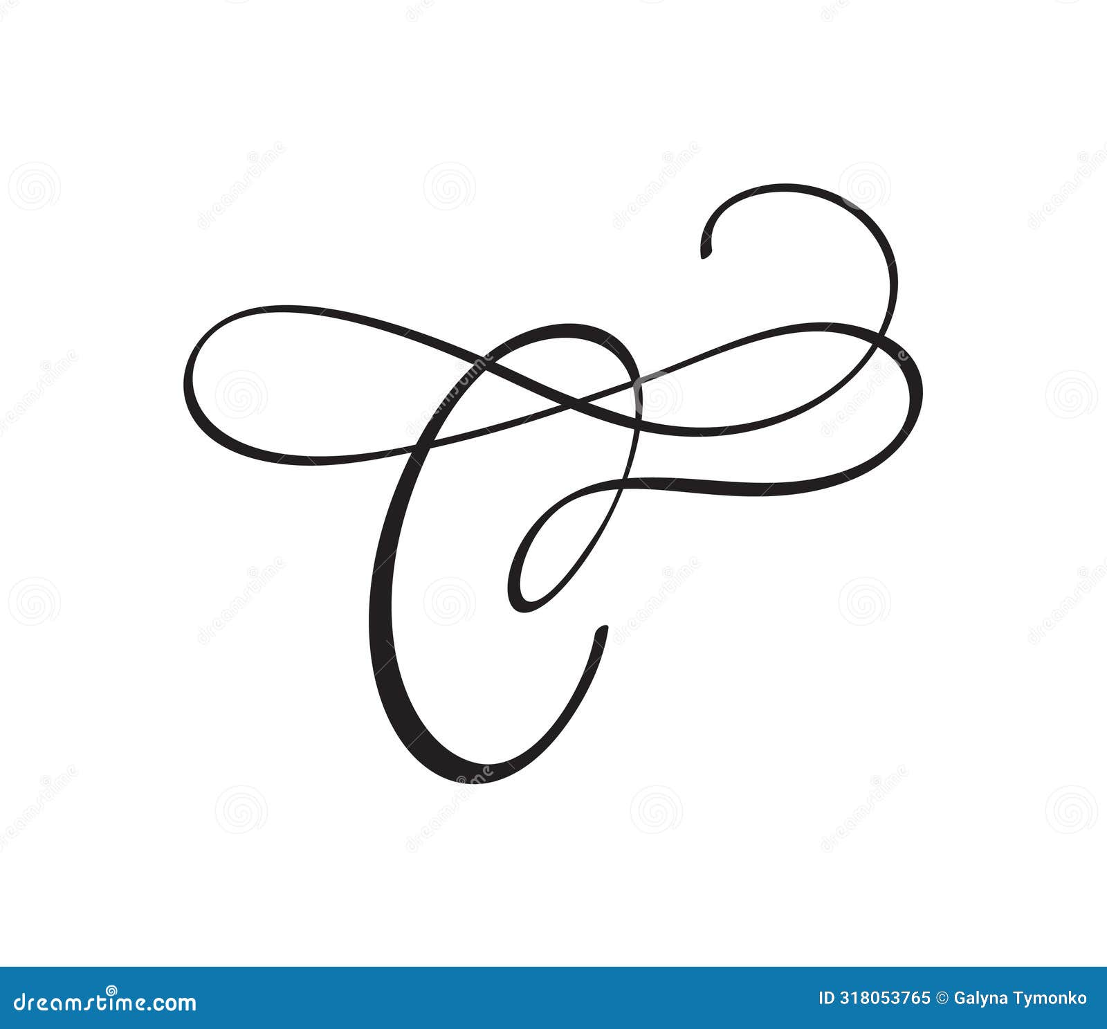 Vector Calligraphy Hand Drawn Letter C. Script Font Logo Icon Stock ...