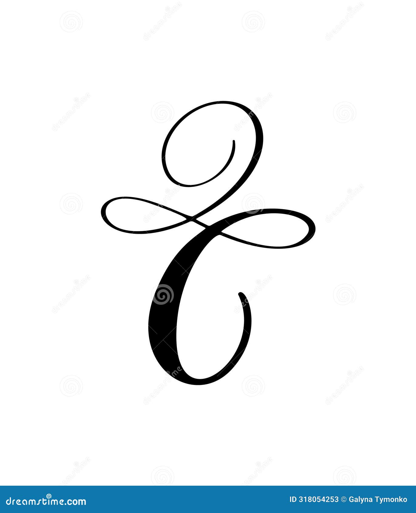 Vector Calligraphy Hand Drawn Letter C. Script Font Logo Icon Stock ...