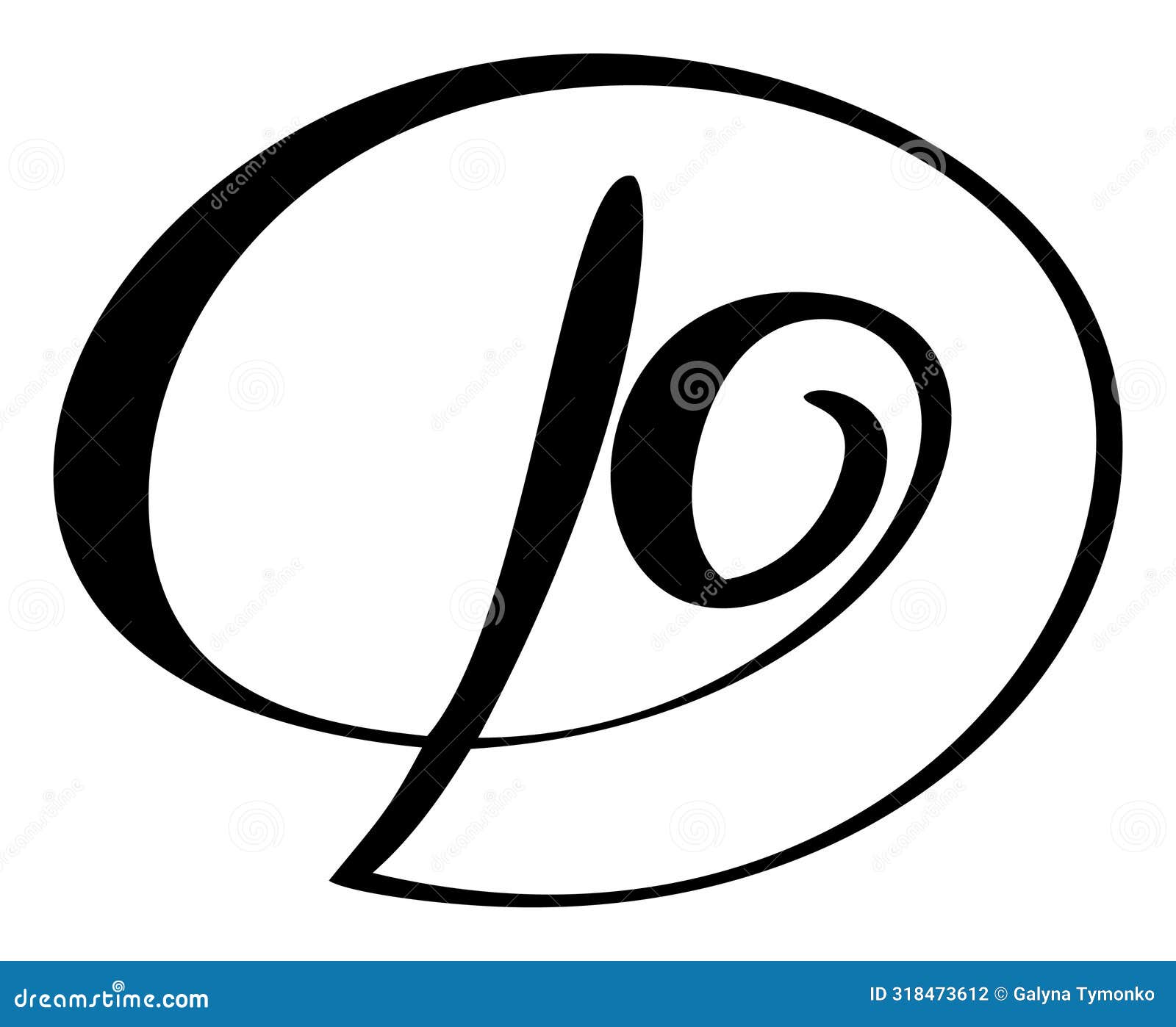 Vector Calligraphy Hand Drawn Letter D Logo. Script Font Stock Vector ...