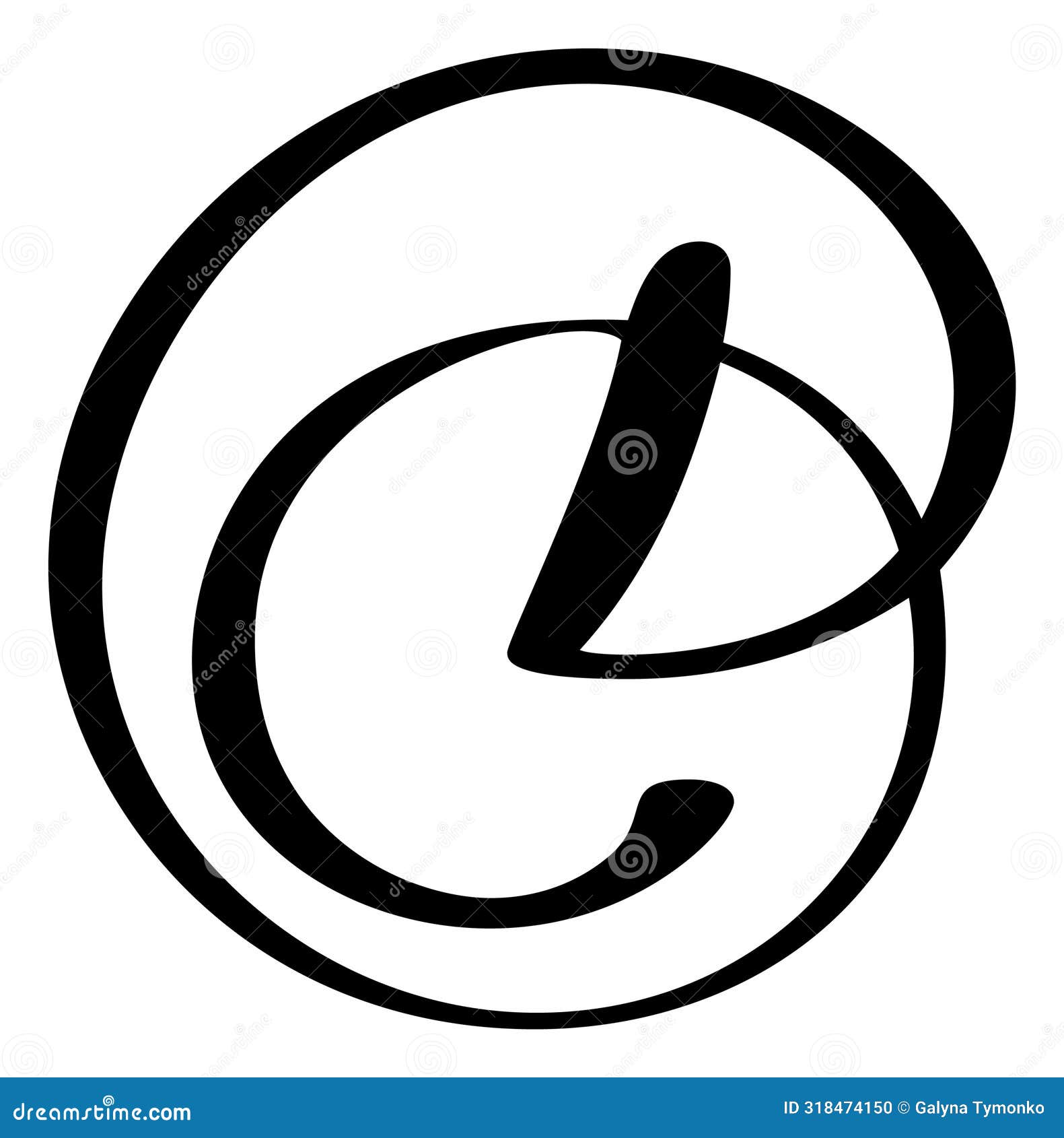 Vector Calligraphy Hand Drawn Letter D Logo. Script Font Stock Vector ...