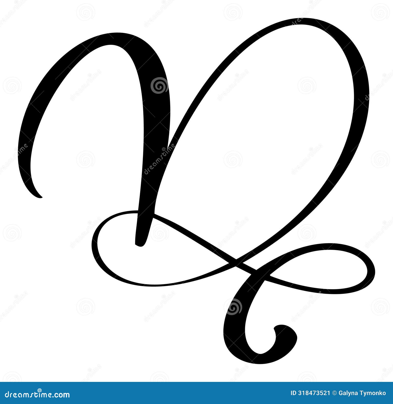 Vector Calligraphy Hand Drawn Letter D. Script Font Logo Icon Stock ...