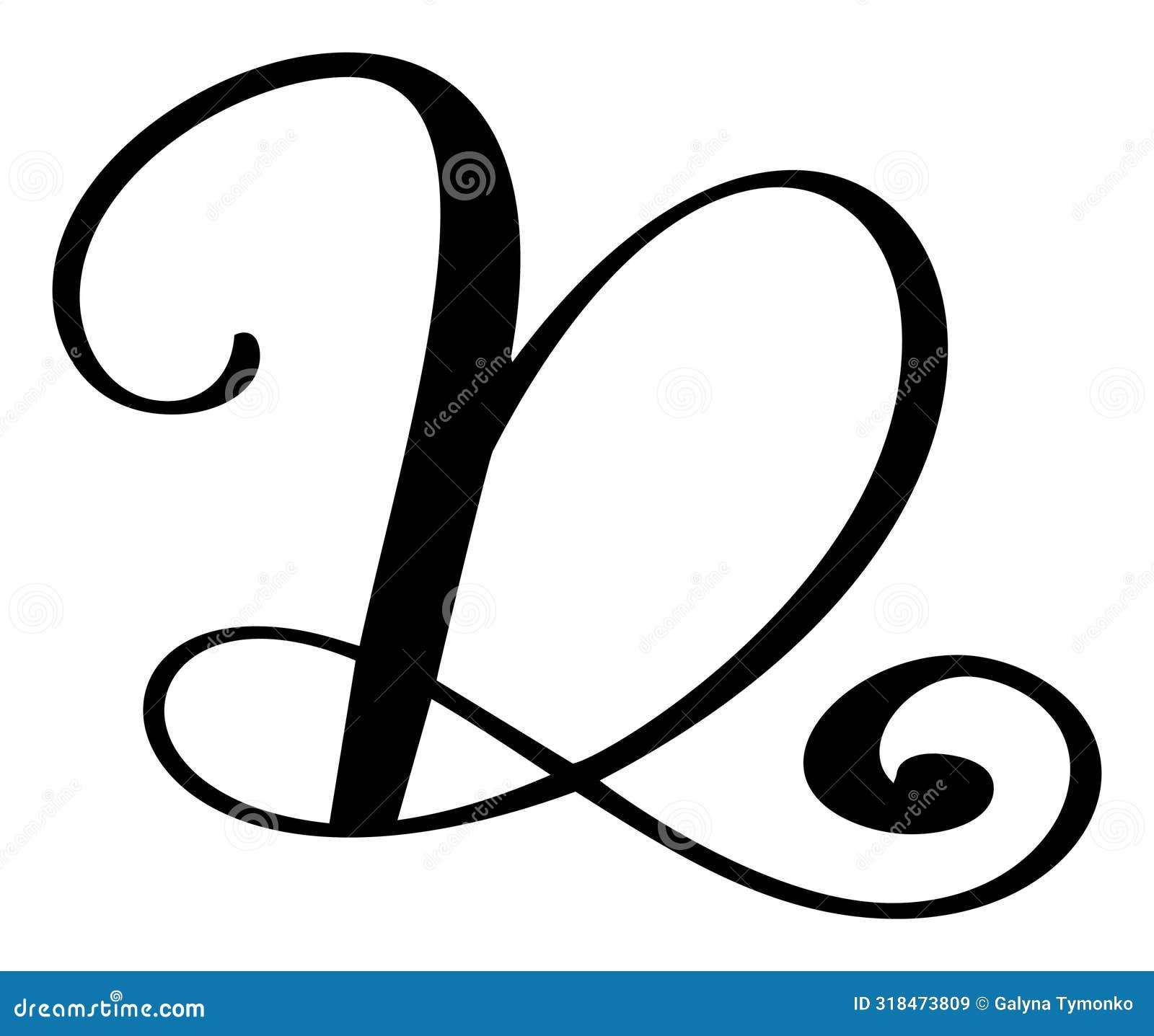 Vector Calligraphy Hand Drawn Letter D. Script Font Logo Icon Stock ...