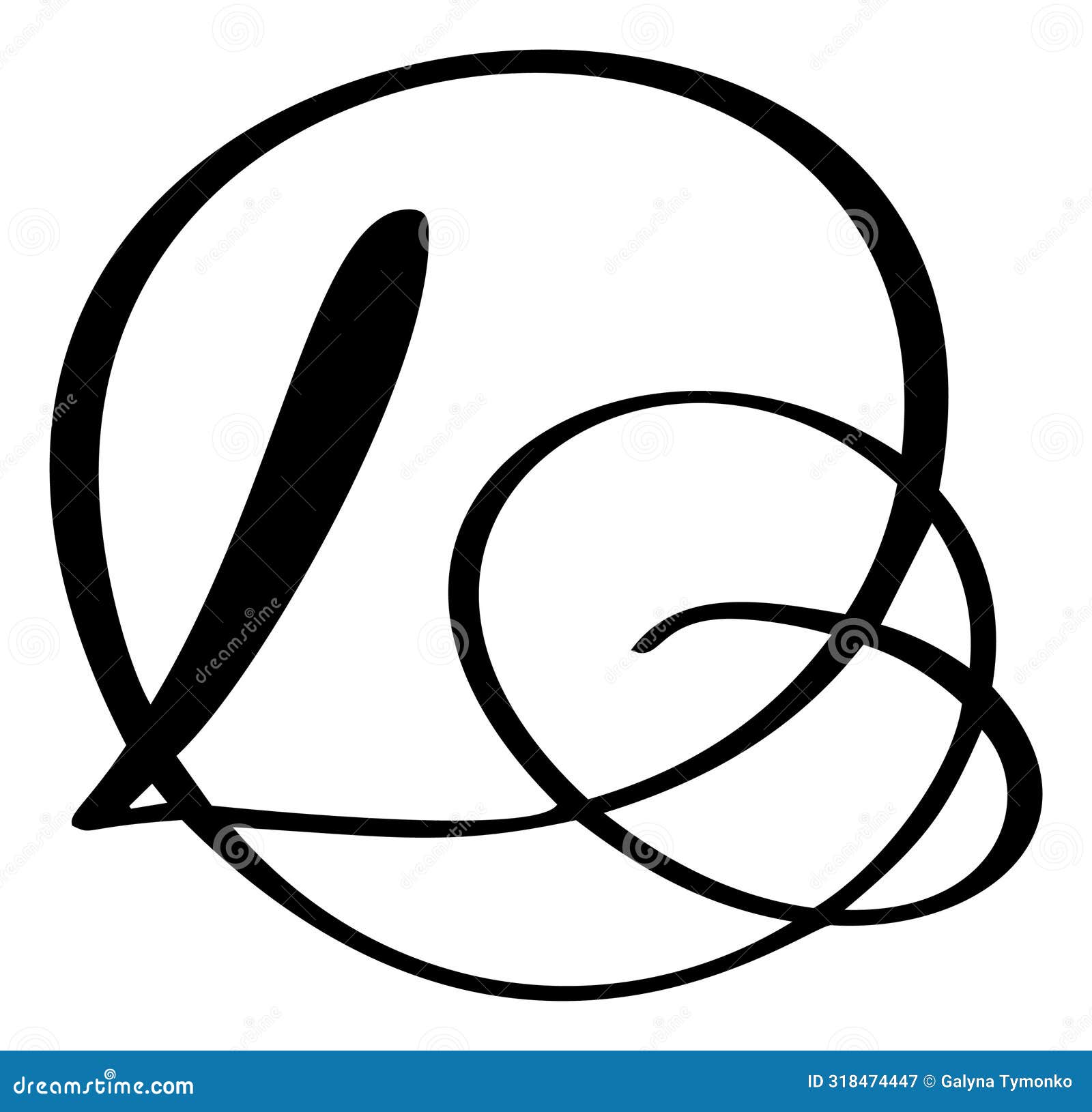 Vector Calligraphy Hand Drawn Letter D. Script Font Logo Icon Stock ...