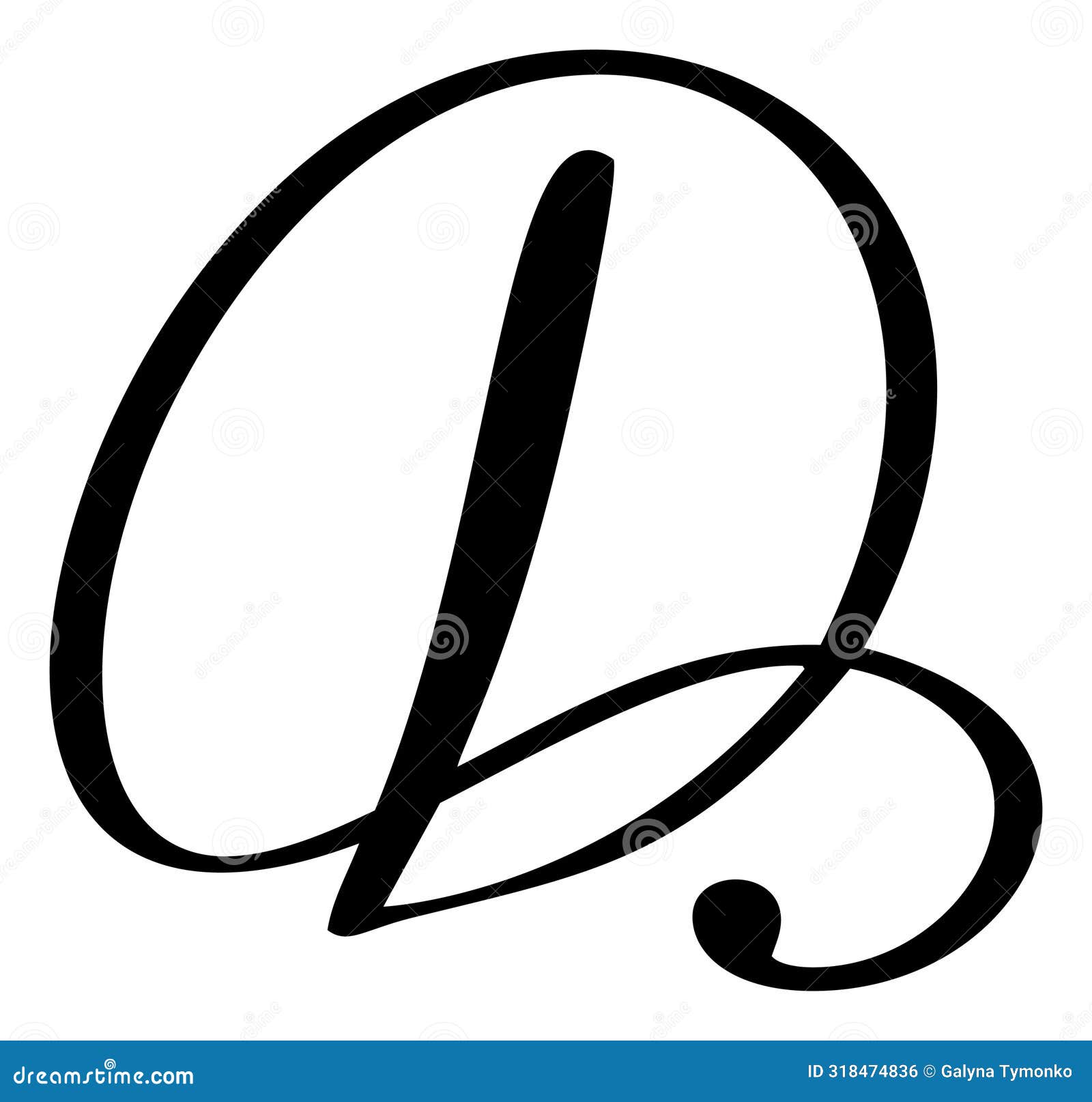 Vector Calligraphy Hand Drawn Letter D. Script Font Logo Icon Stock ...
