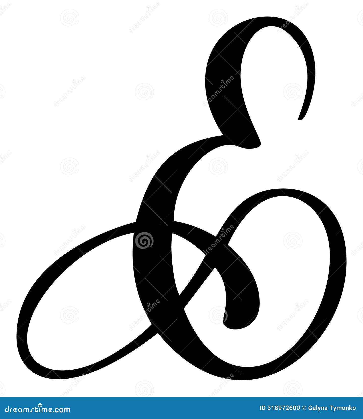 Vector Calligraphy Hand Drawn Letter E Logo. Script Font Stock Vector ...