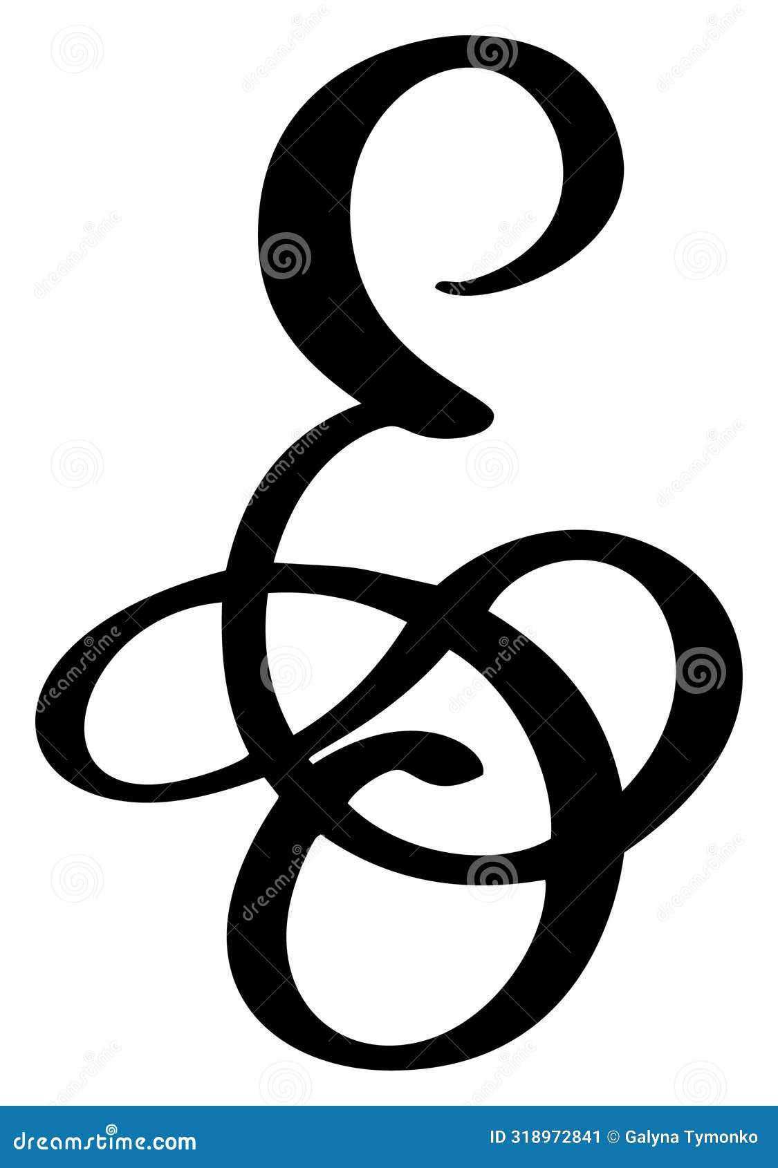 Vector Calligraphy Hand Drawn Letter E Logo. Script Font Stock Vector ...