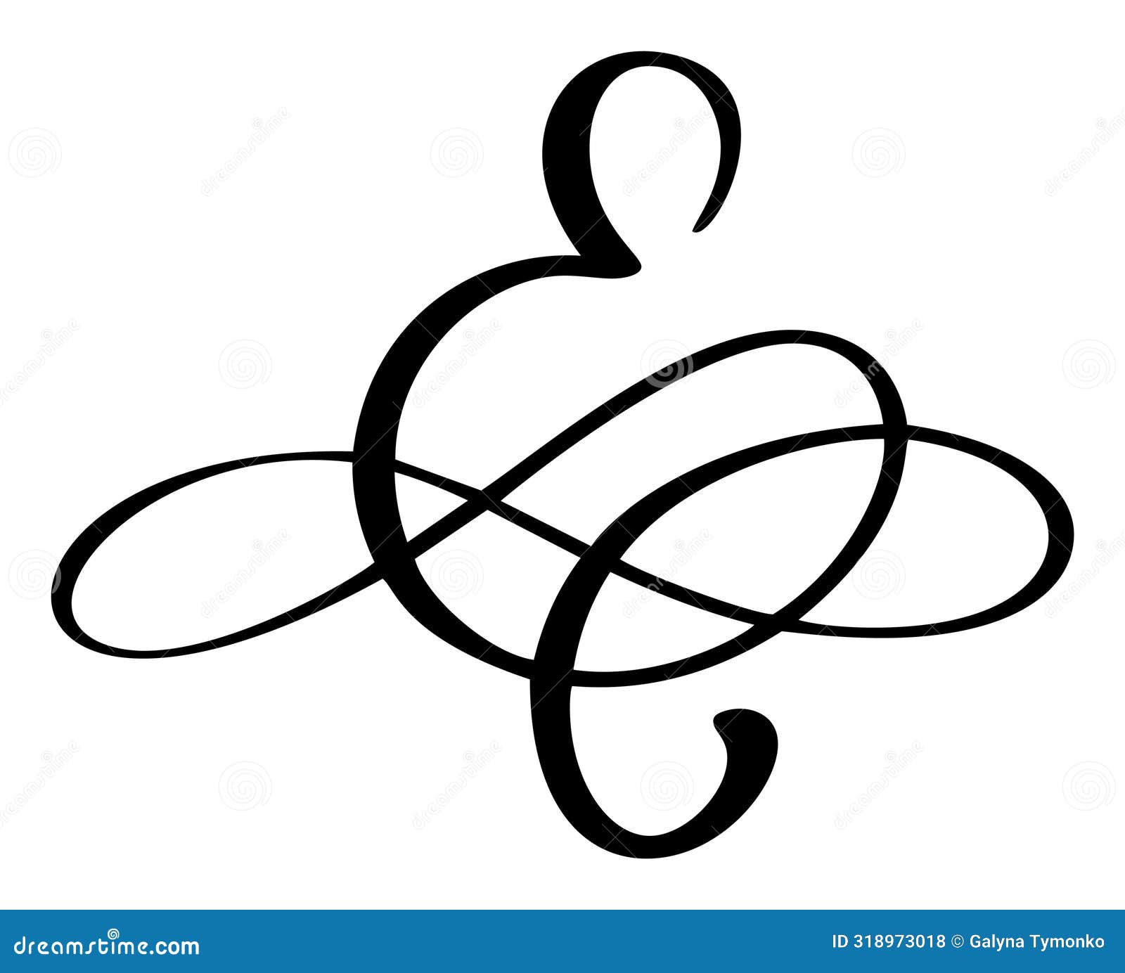 Vector Calligraphy Hand Drawn Letter E Logo. Script Font Stock Vector ...