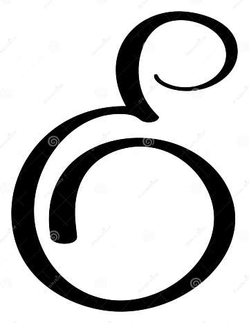 Vector Calligraphy Hand Drawn Letter E Logo. Script Font Stock Vector ...