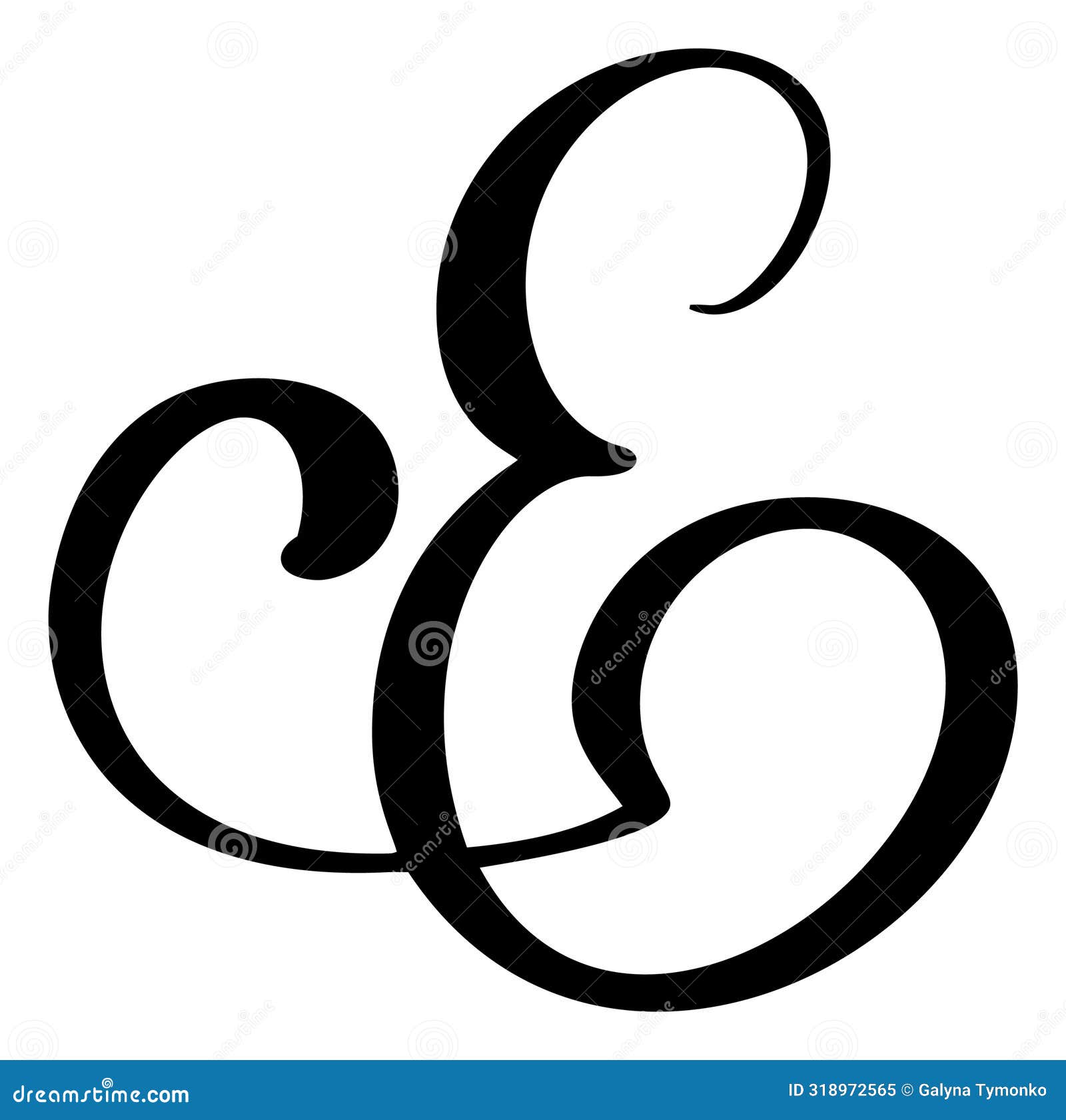 Vector Calligraphy Hand Drawn Letter E. Script Font Logo Icon Stock ...