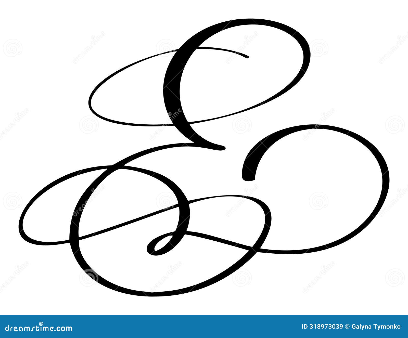 Vector Calligraphy Hand Drawn Letter E. Script Font Logo Icon Stock ...