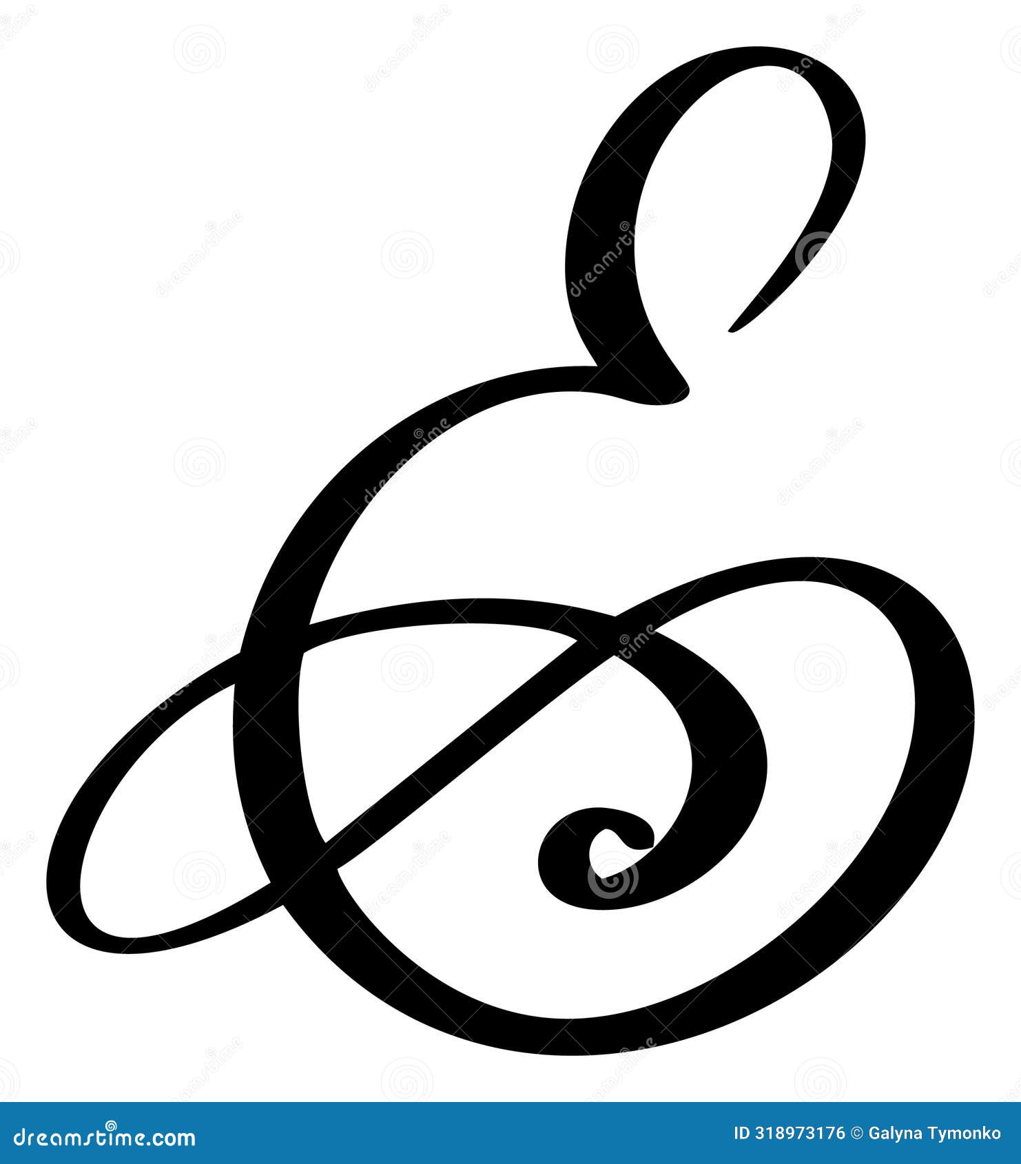 Vector Calligraphy Hand Drawn Letter E. Script Font Logo Icon Stock ...