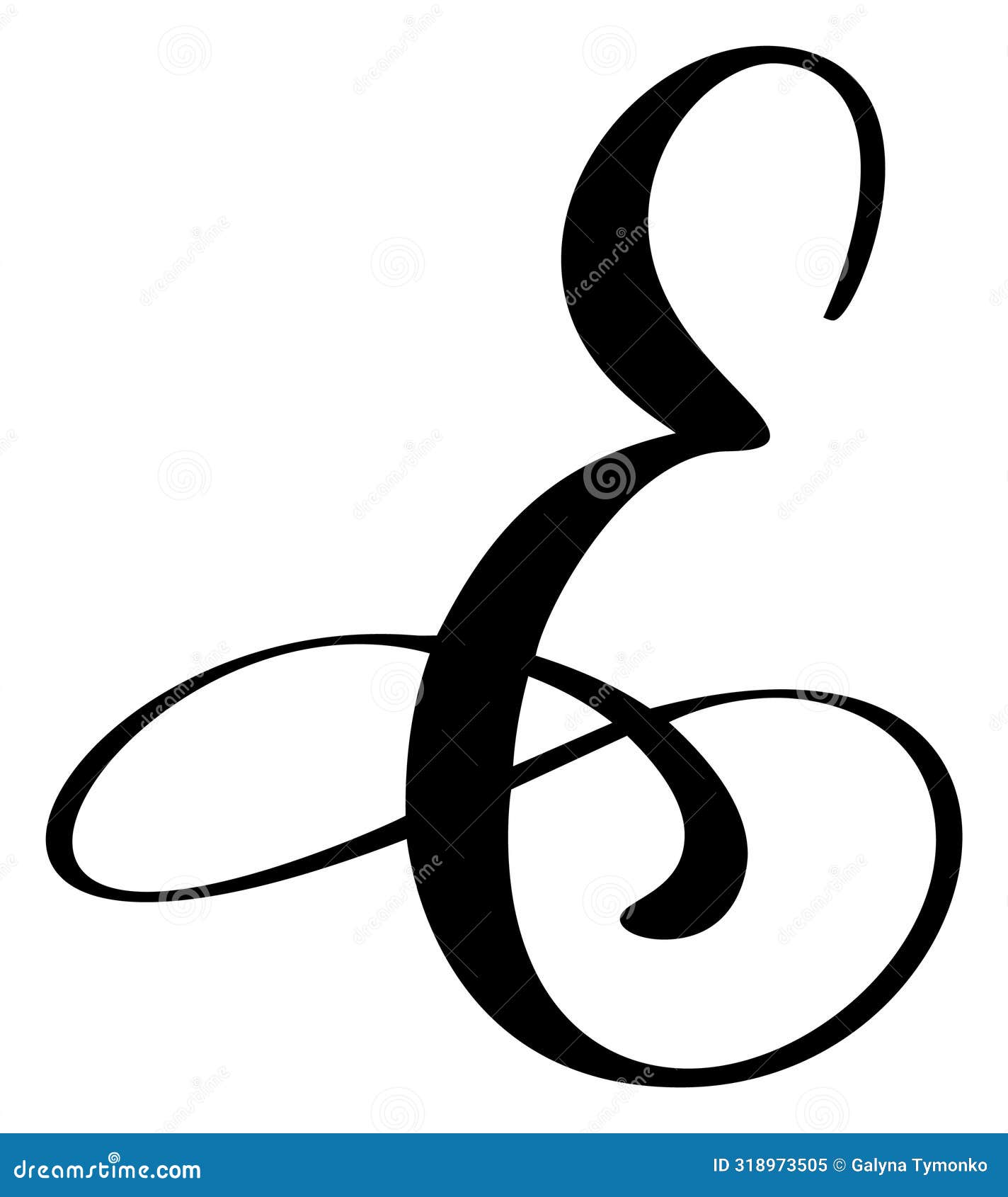 Vector Calligraphy Hand Drawn Letter E. Script Font Logo Icon Stock ...