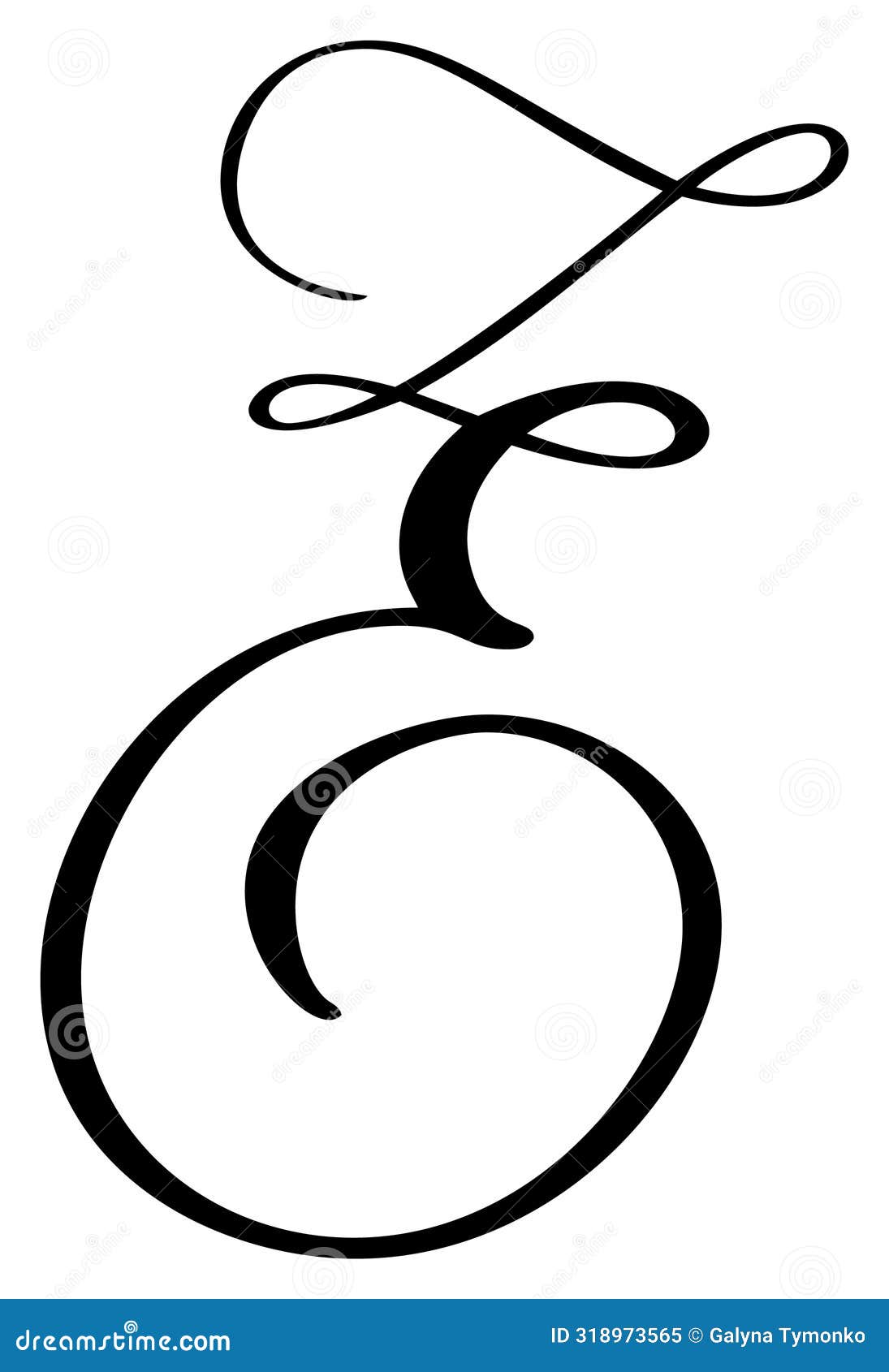 Vector Calligraphy Hand Drawn Letter E. Script Font Logo Icon Stock ...