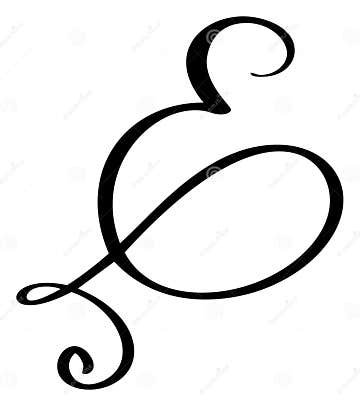 Vector Calligraphy Hand Drawn Letter E. Script Font Logo Icon Stock ...