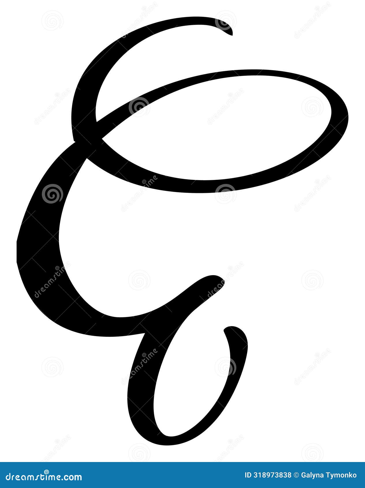 Vector Calligraphy Hand Drawn Letter E. Script Font Logo Icon Stock ...