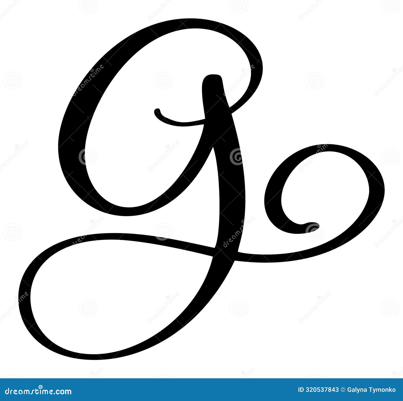 Vector Calligraphy Hand Drawn Letter G Logo. Script Font Stock Vector ...