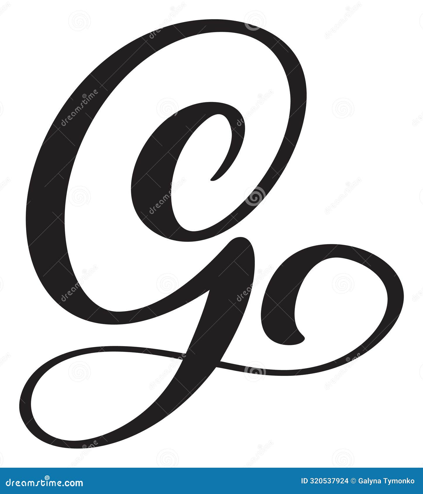 Vector Calligraphy Hand Drawn Letter G Logo. Script Font Stock Vector ...
