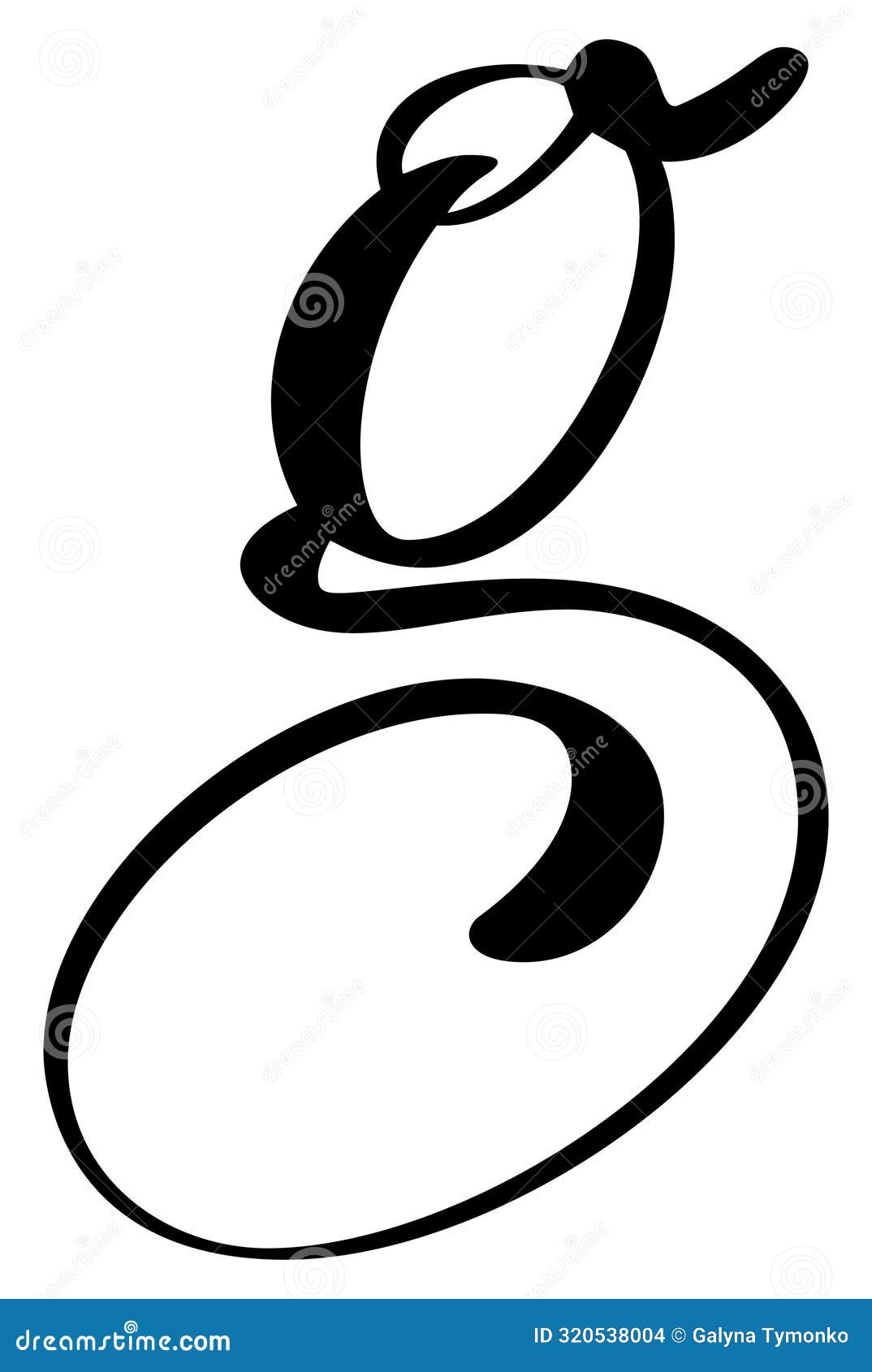 Vector Calligraphy Hand Drawn Letter G Logo. Script Font Stock Vector ...