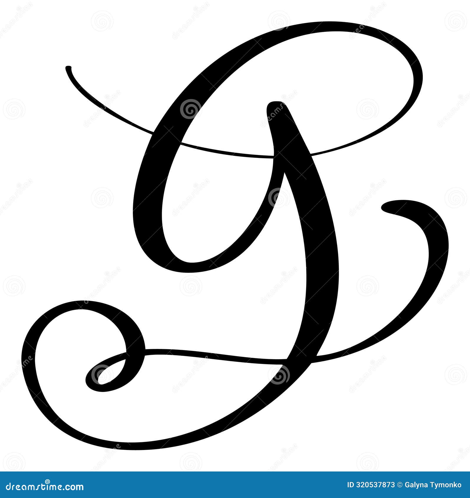 Vector Calligraphy Hand Drawn Letter G. Script Font Logo Icon Stock ...