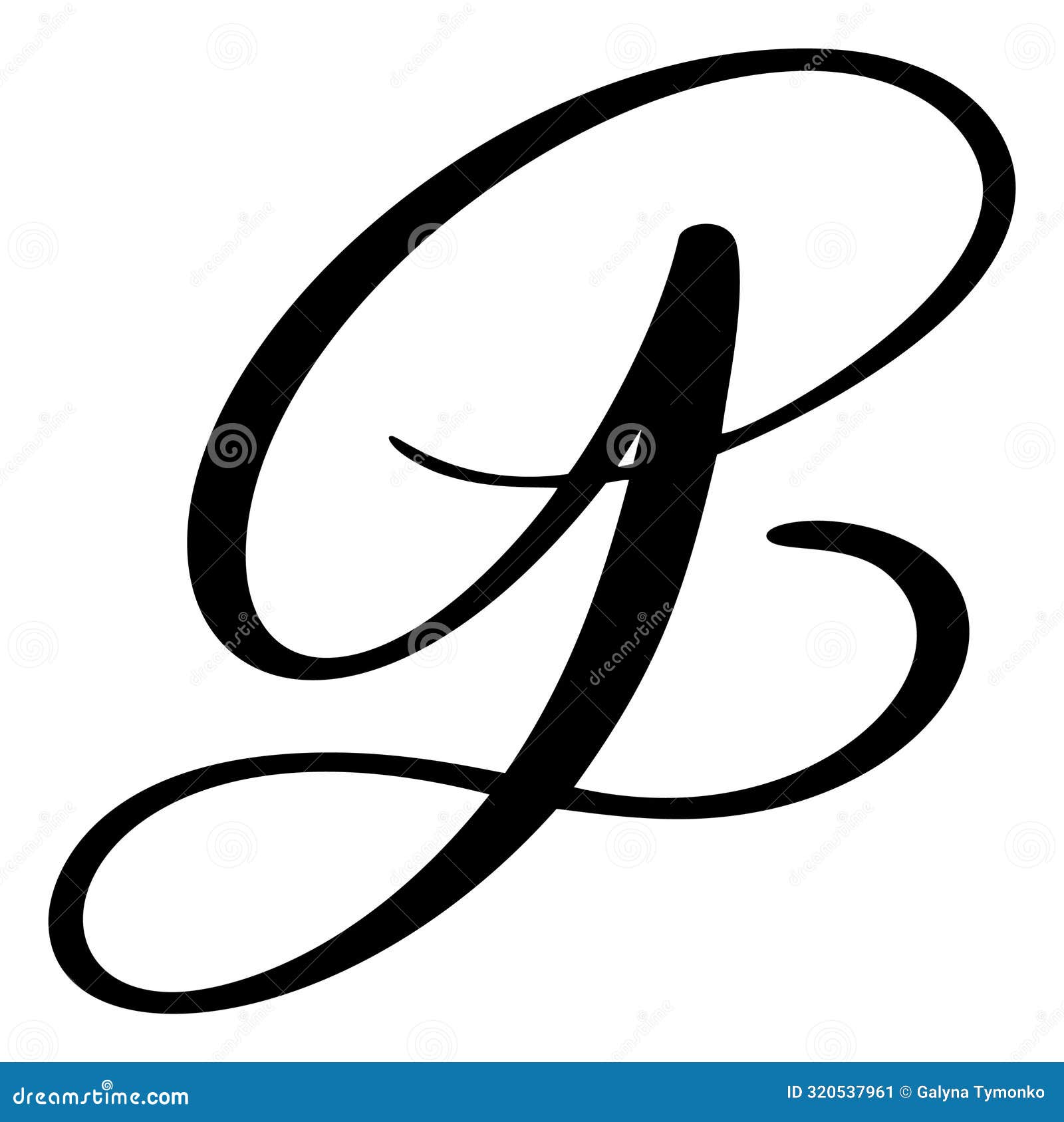 Vector Calligraphy Hand Drawn Letter G. Script Font Logo Icon Stock ...