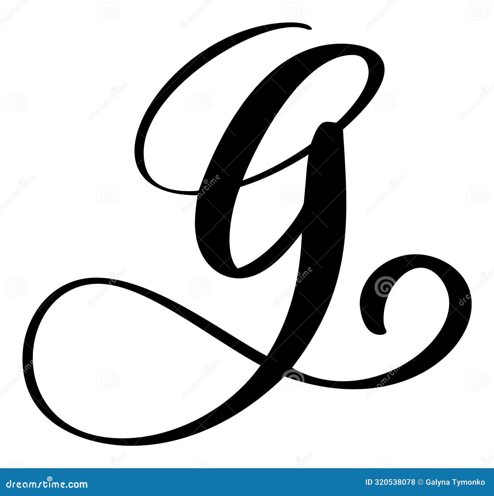 Vector Calligraphy Hand Drawn Letter G. Script Font Logo Icon Stock ...