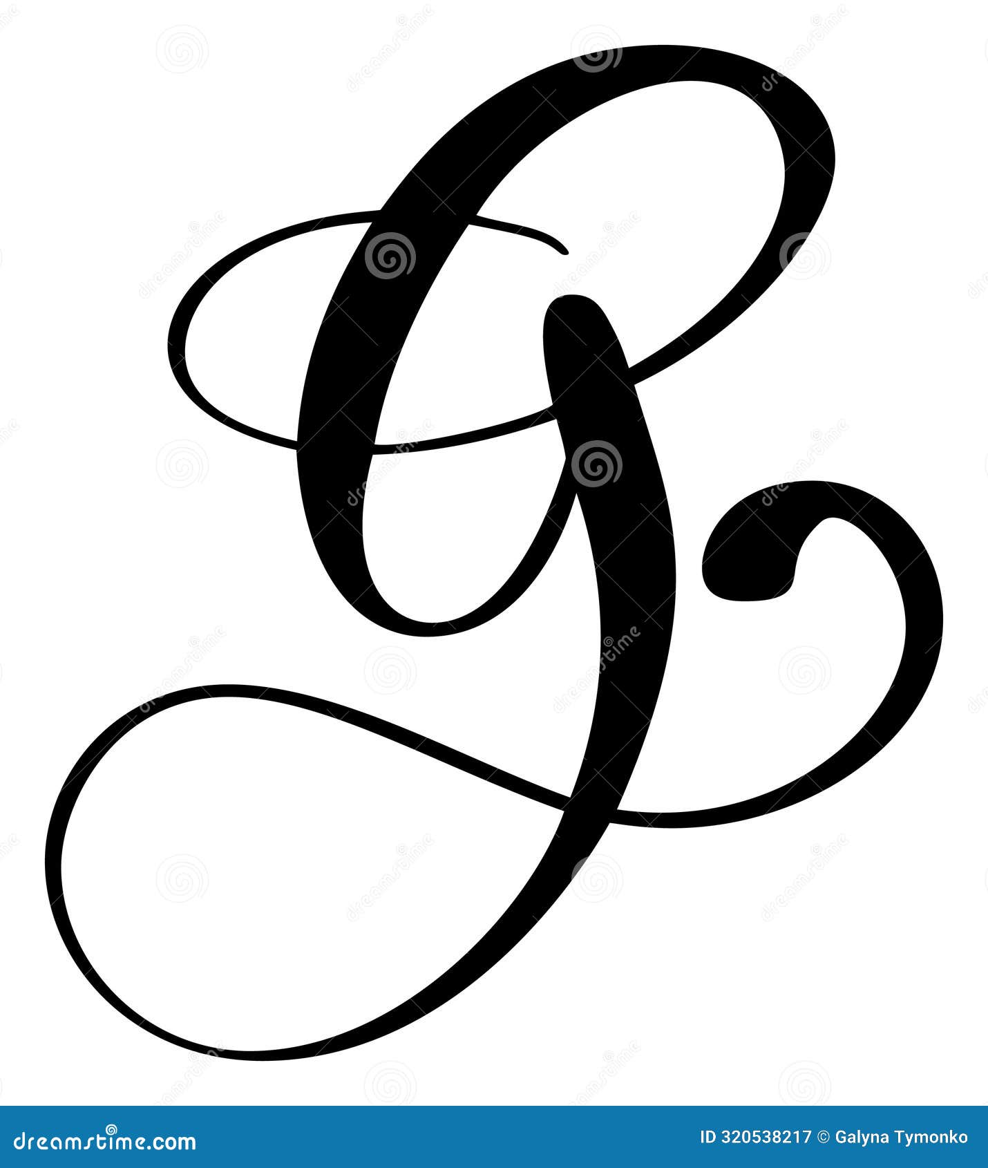 Vector Calligraphy Hand Drawn Letter G. Script Font Logo Icon Stock ...