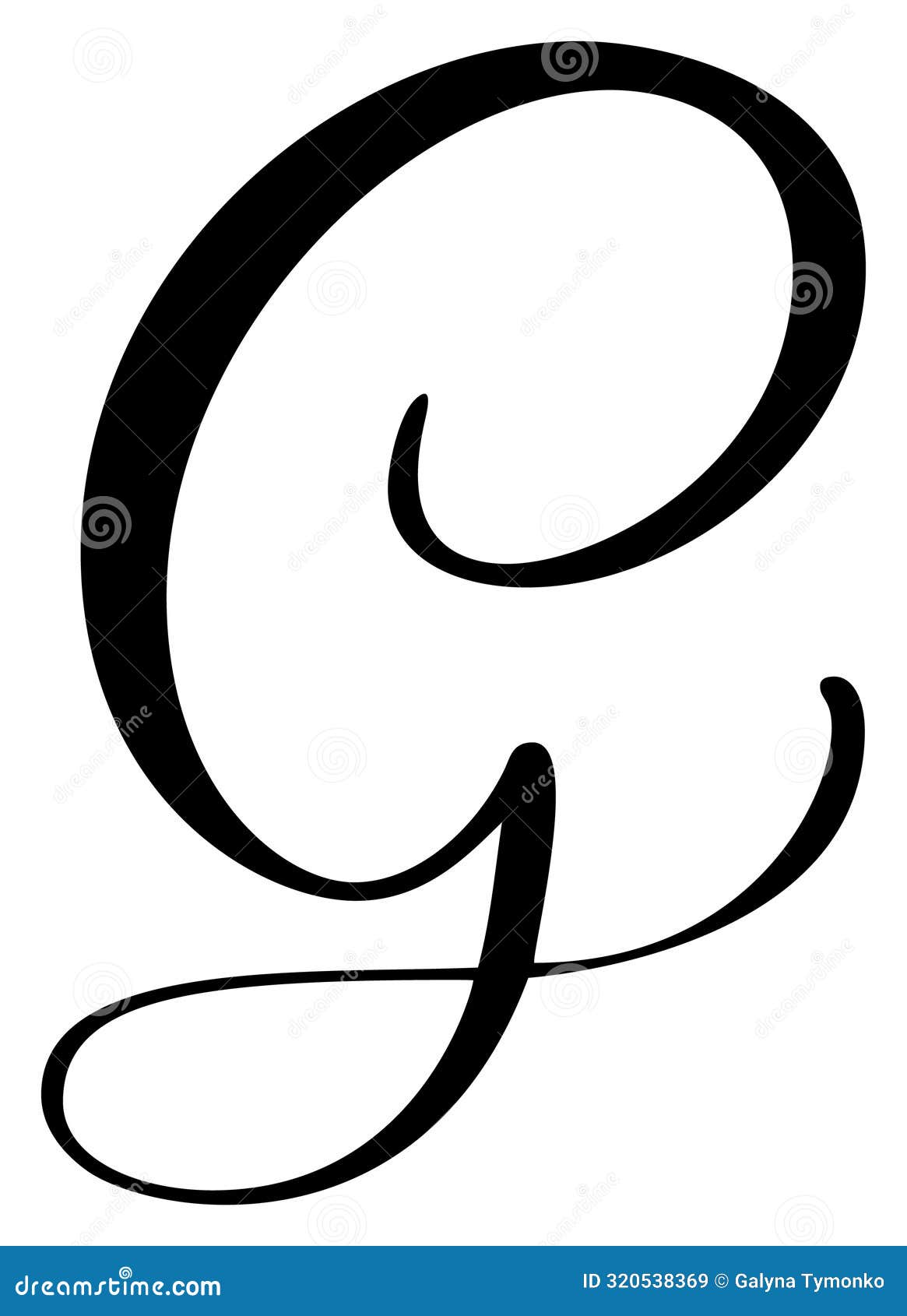 Vector Calligraphy Hand Drawn Letter G. Script Font Logo Icon Stock ...