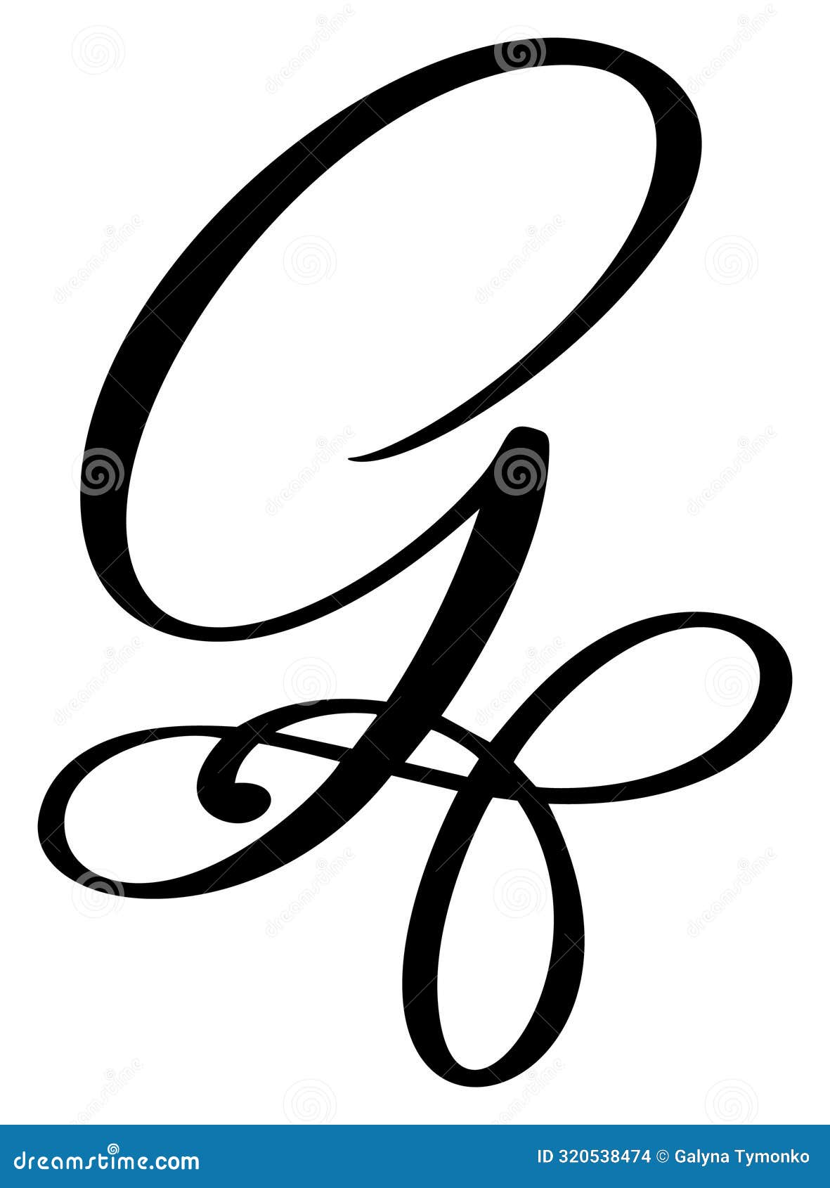 Vector Calligraphy Hand Drawn Letter G. Script Font Logo Icon Stock ...