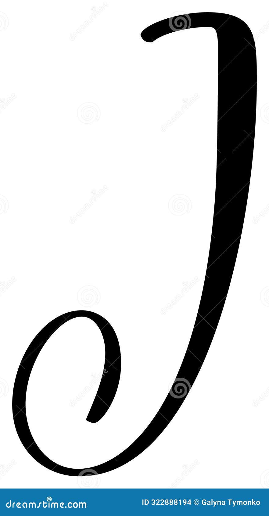 Vector Calligraphy Hand Drawn Letter I Drop Cap. Script Font Logo Icon ...