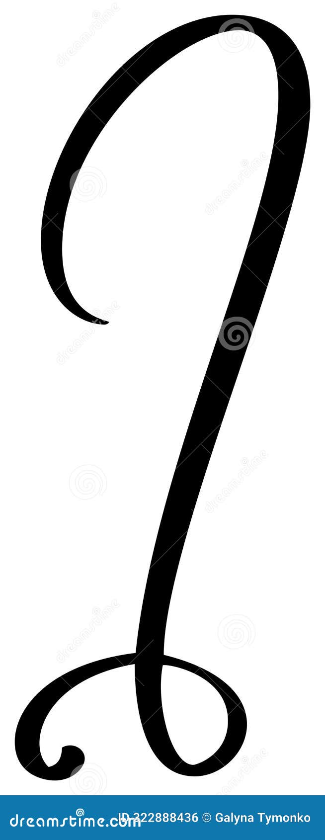 Vector Calligraphy Hand Drawn Letter I Drop Cap. Script Font Logo Icon ...