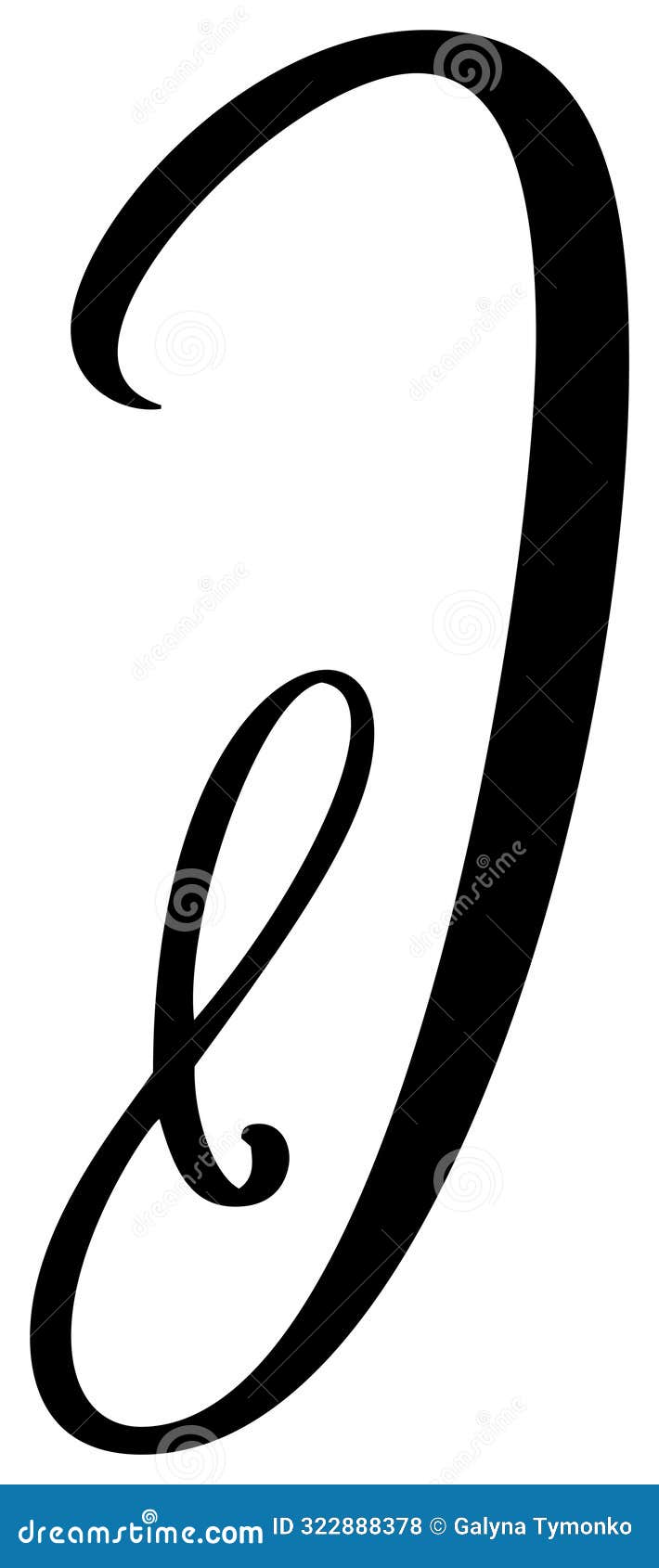 Vector Calligraphy Hand Drawn Letter I Logo. Script Font Stock Vector ...