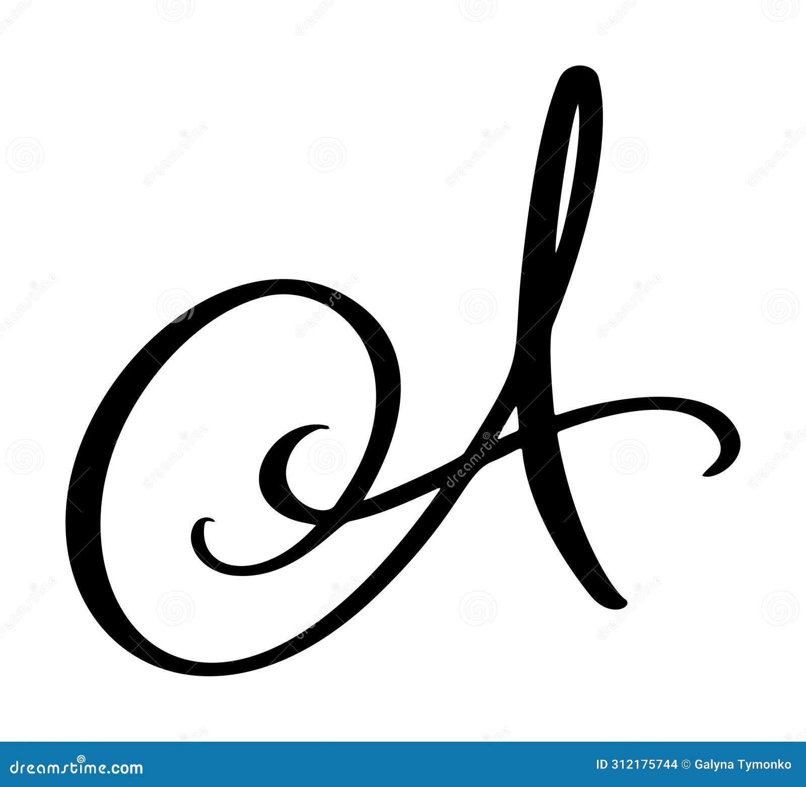 Vector Calligraphy Hand Drawn Letter a Logo. Script Font. Handwritten ...