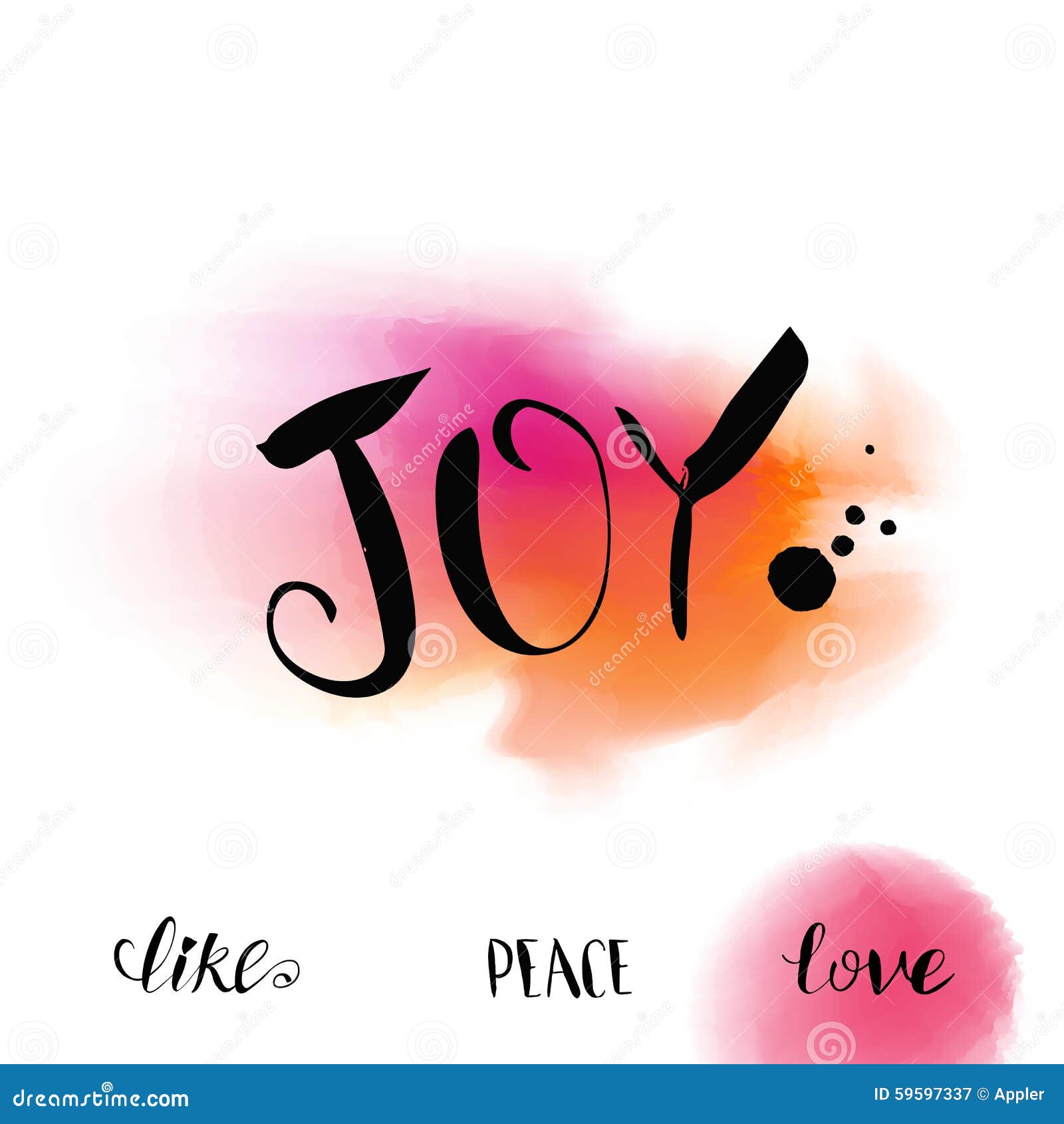 Vector Calligraphy Joy Card Stock Vector - Illustration of emlem ...